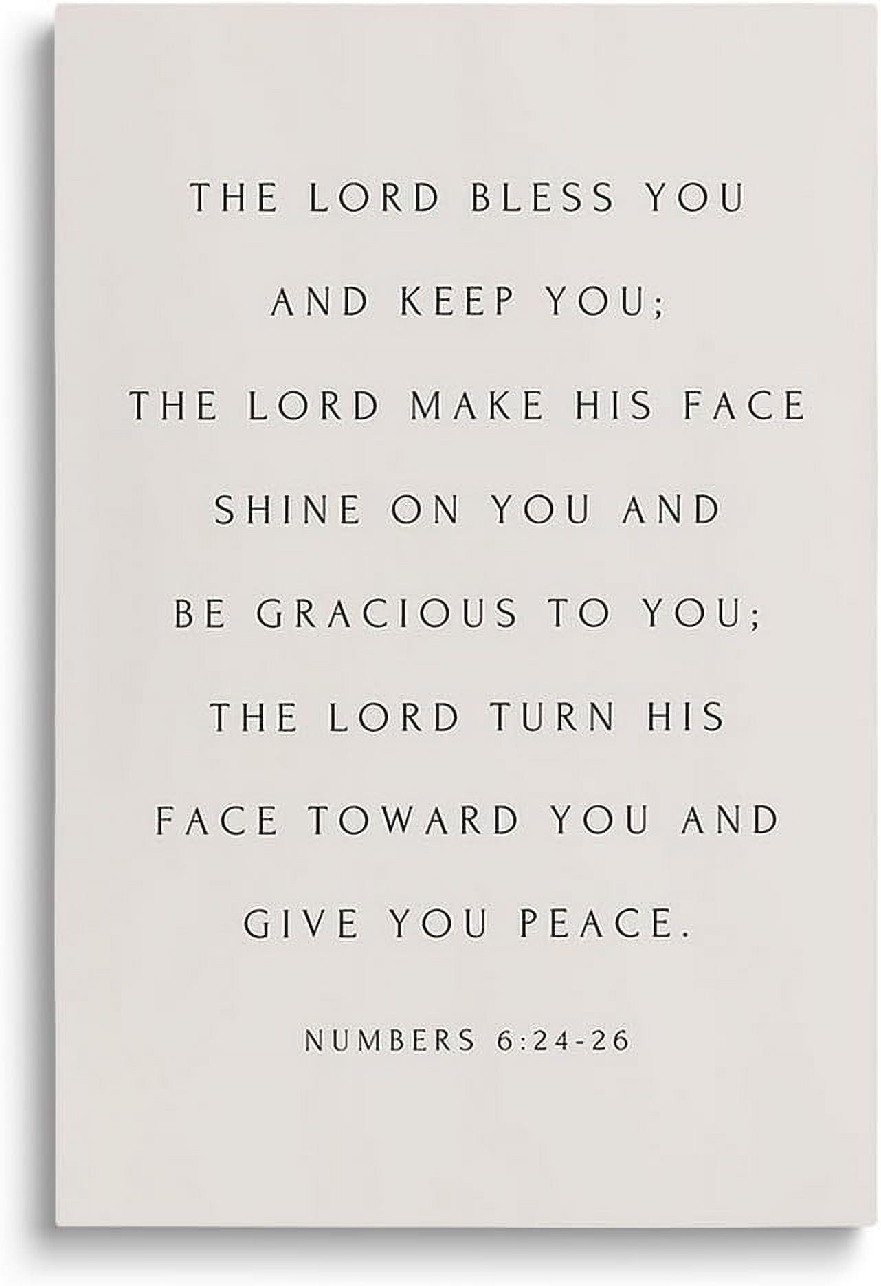 The Lord Bless You and Keep You Wall Art, Inspirational Bible Verse ...