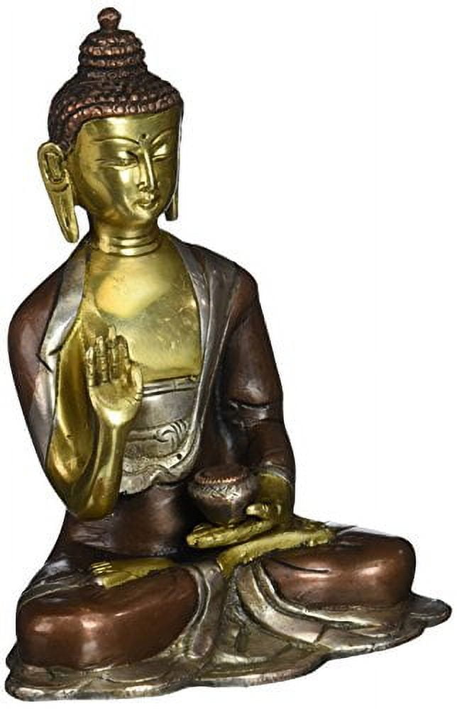Lord Buddha in Abhaya Granting Posture - Brass Sculpture - Walmart.com