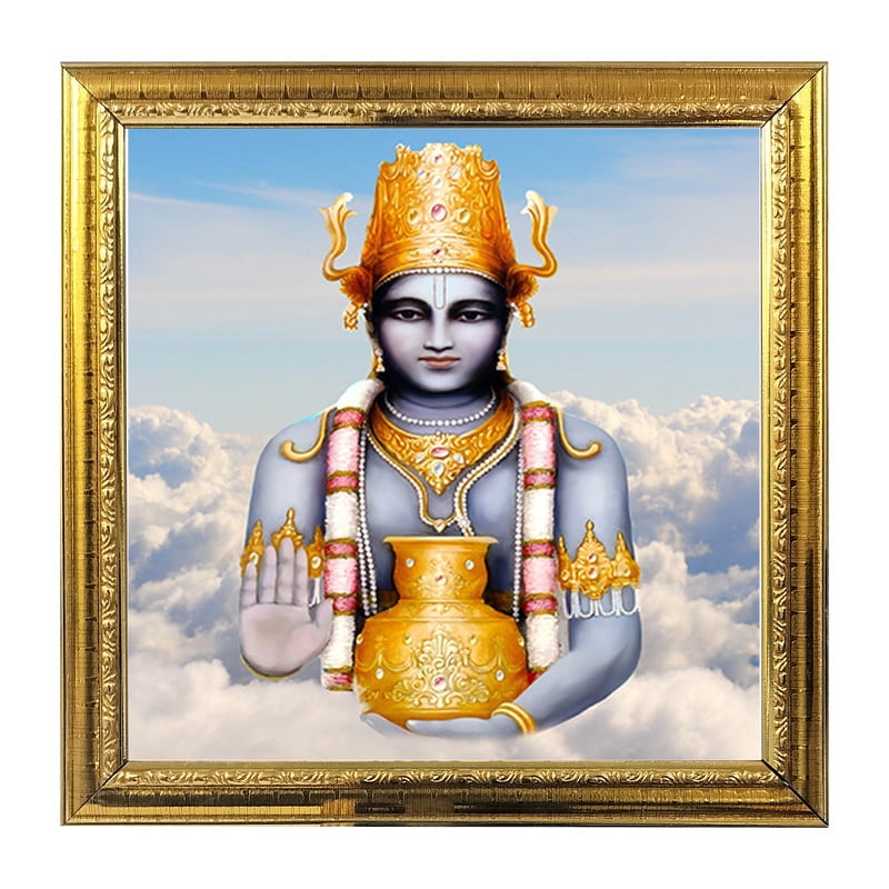 Lord Dhanvantari India God Idol Photo Frame for Pooja Hindu Bhagwan ...