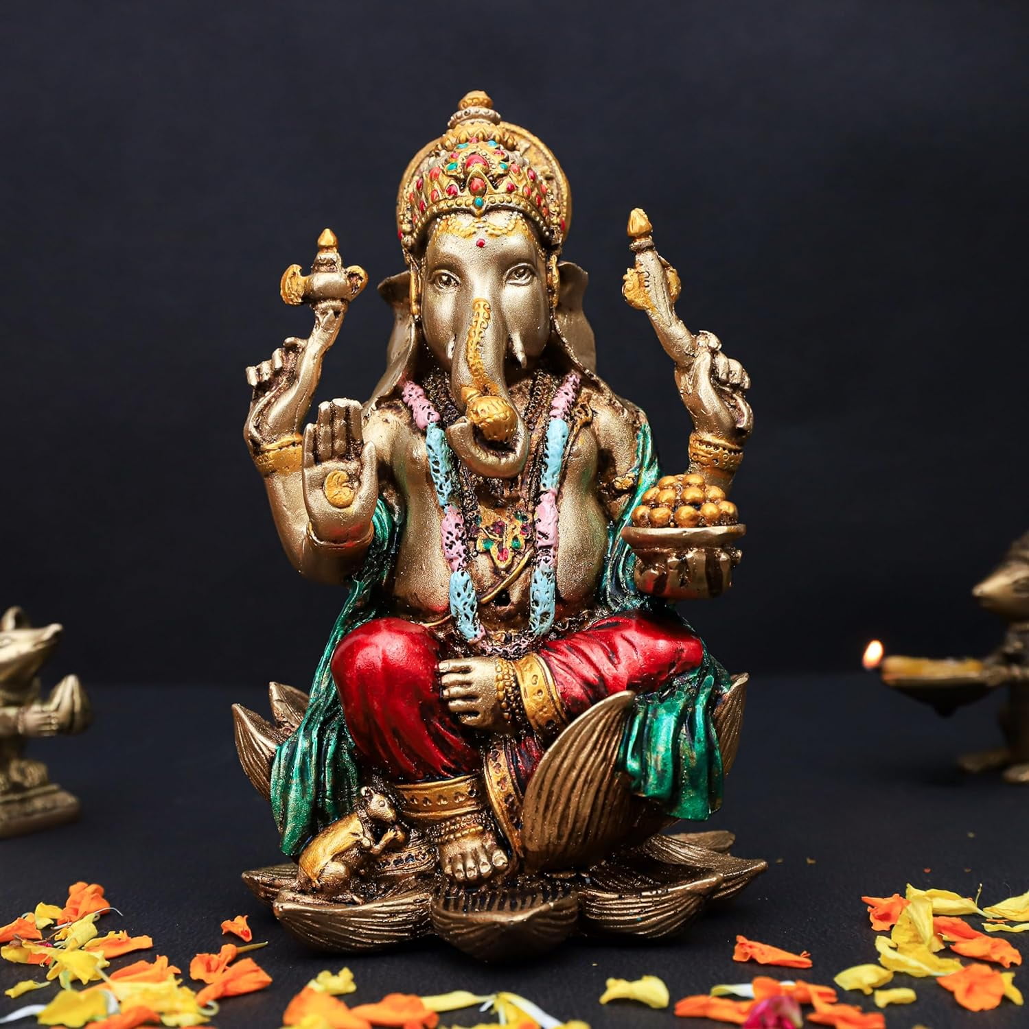 Lord Ganesh Idol |Ganapati Vinayak Ganesha Resin Statue for Pooja ...