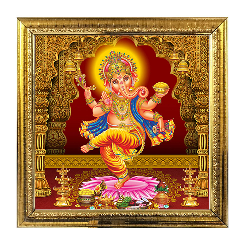 Lord Ganesha India God Idol Photo Frame for Pooja Hindu Bhagwan Devi ...