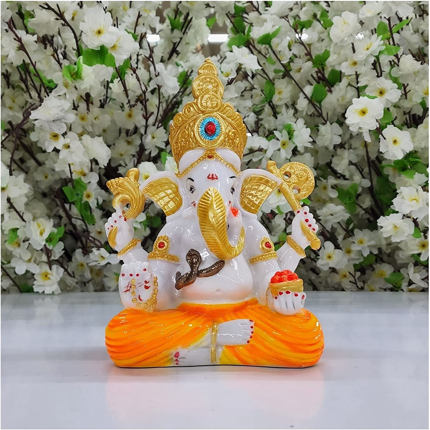 Lord Ganesha Statue in Marble Dust Ganesh Sculpture Ganesha Figurine ...