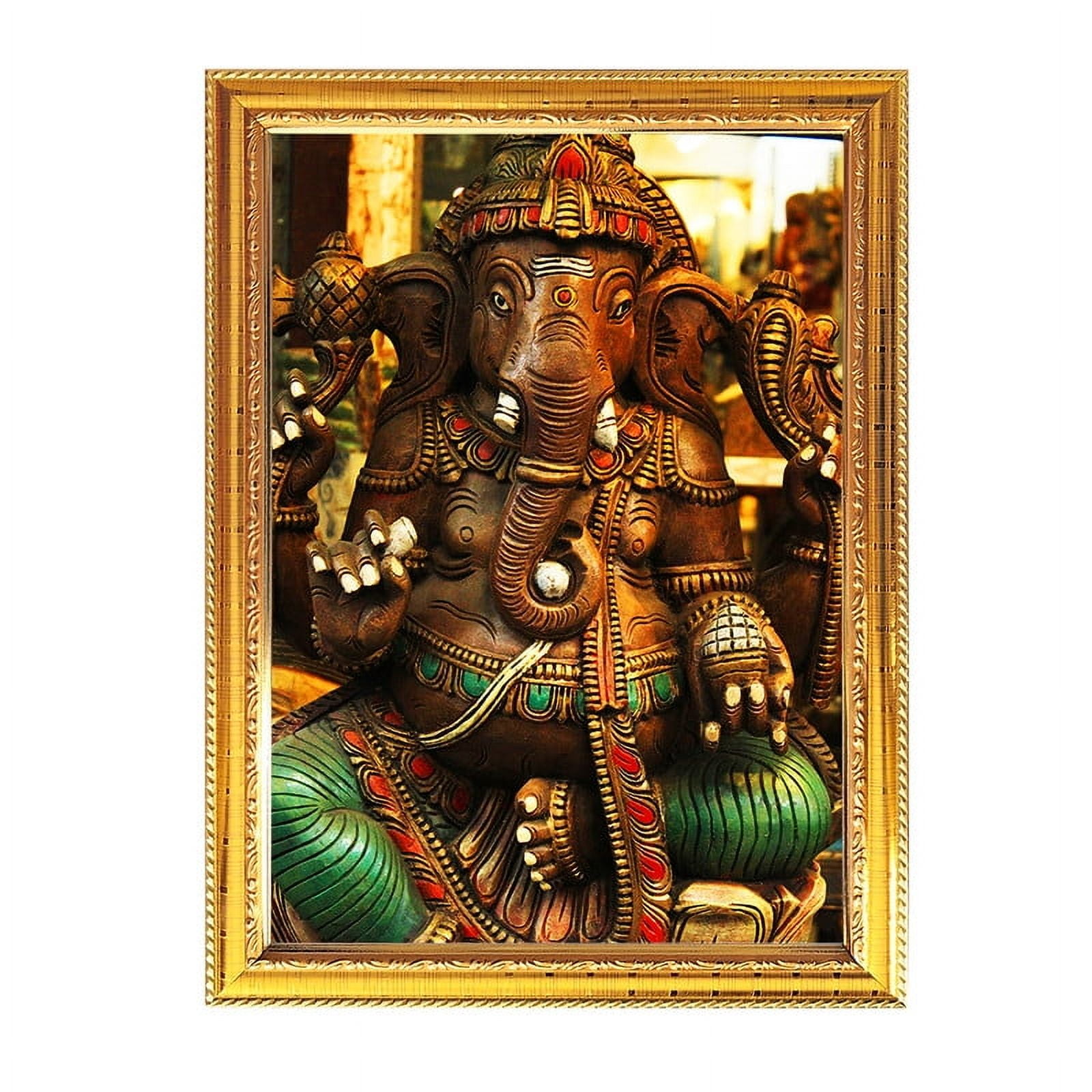 Lord Ganpatti Bappa Hanging Wall Painting Framed Home Décor 8.6 X 11 ...