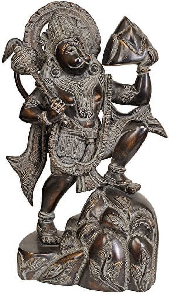 Lord Hanuman Carrying Mount Dron of Sanjeevani Herbs - Brass Statue ...