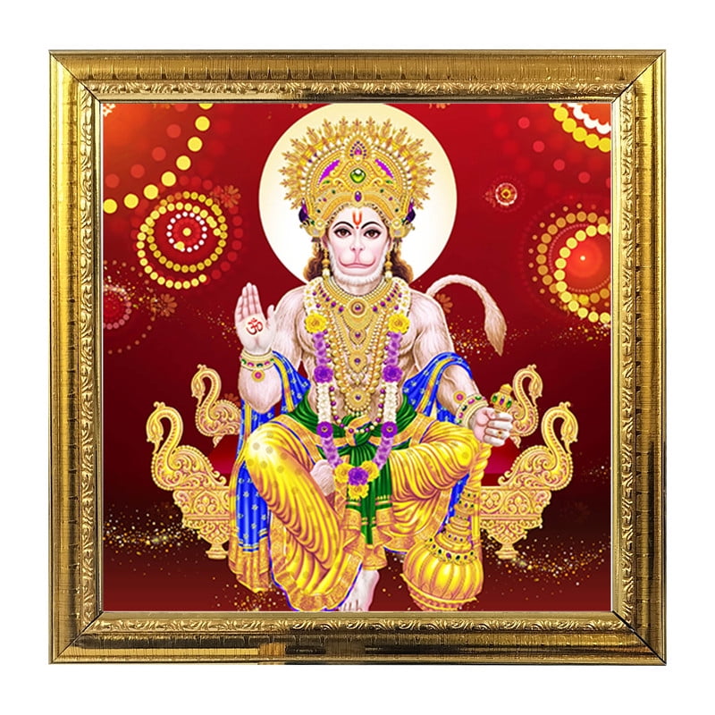 Lord Hanuman God Idol Photo Frame for Pooja Hindu Devi Devta Wall Art ...