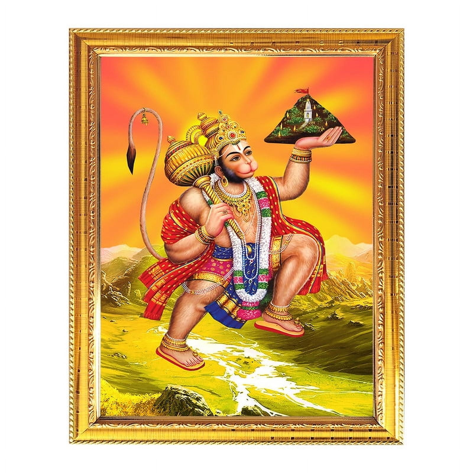 Lord Hanuman Religious Photo Puja Room Temple Wall Hanging Gift Home ...