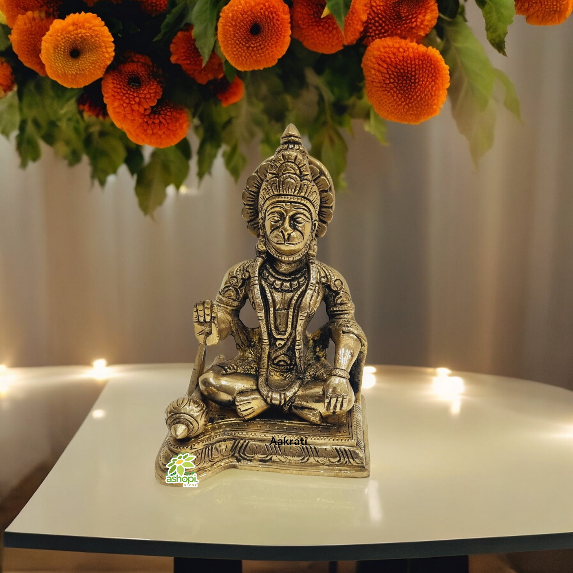 Lord Hanuman Statue in Sitting Position Made in Brass| Symbol of Power ...