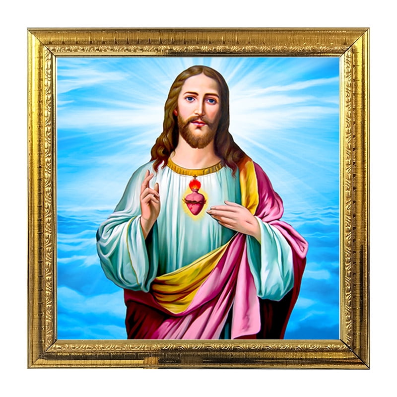 Lord Jesus God Idol Photo Frame for Pooja Chrishtian God Photo Frame ...