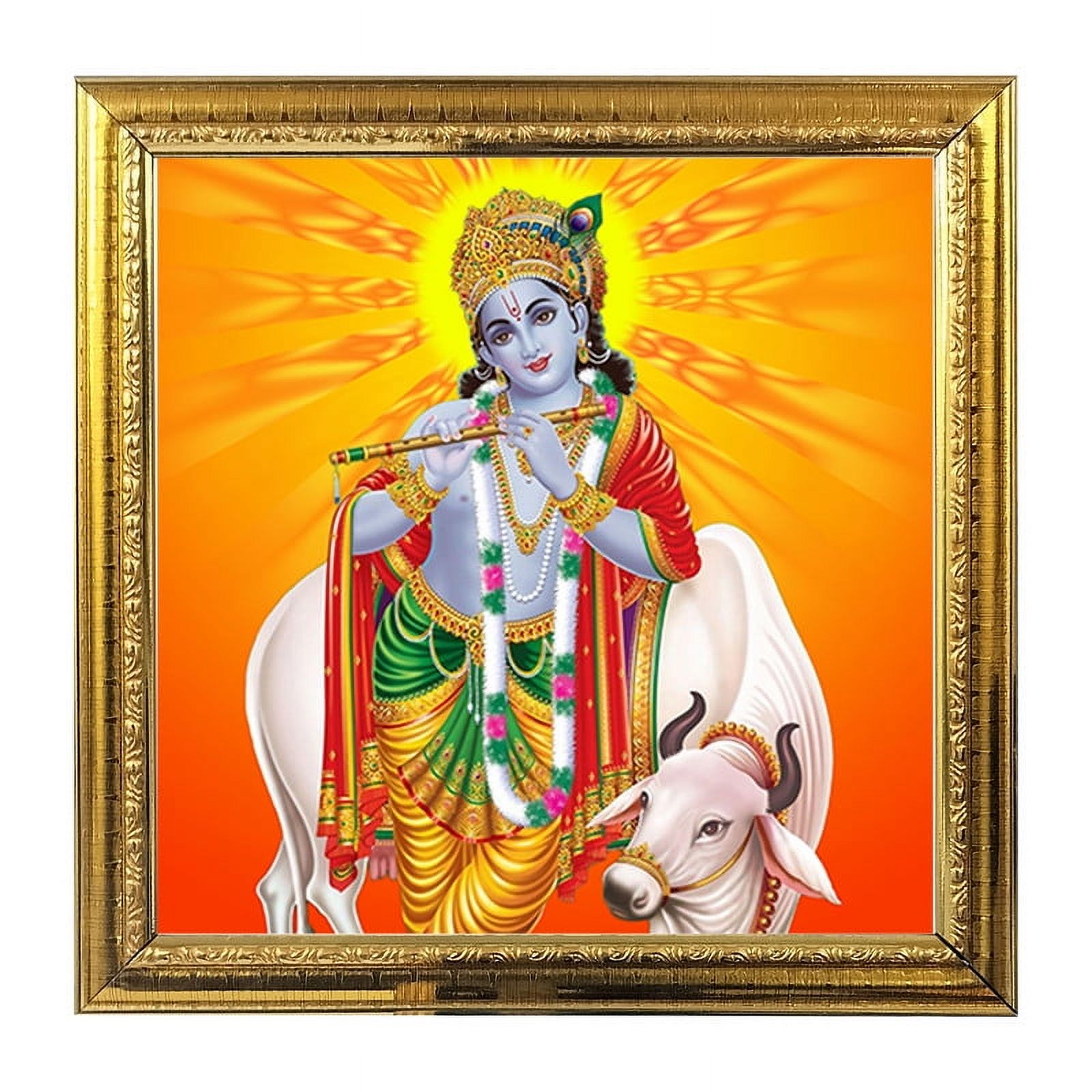 Lord Krishna India God Photo Frame for Pooja Hindu Bhagwan Devi Devta ...