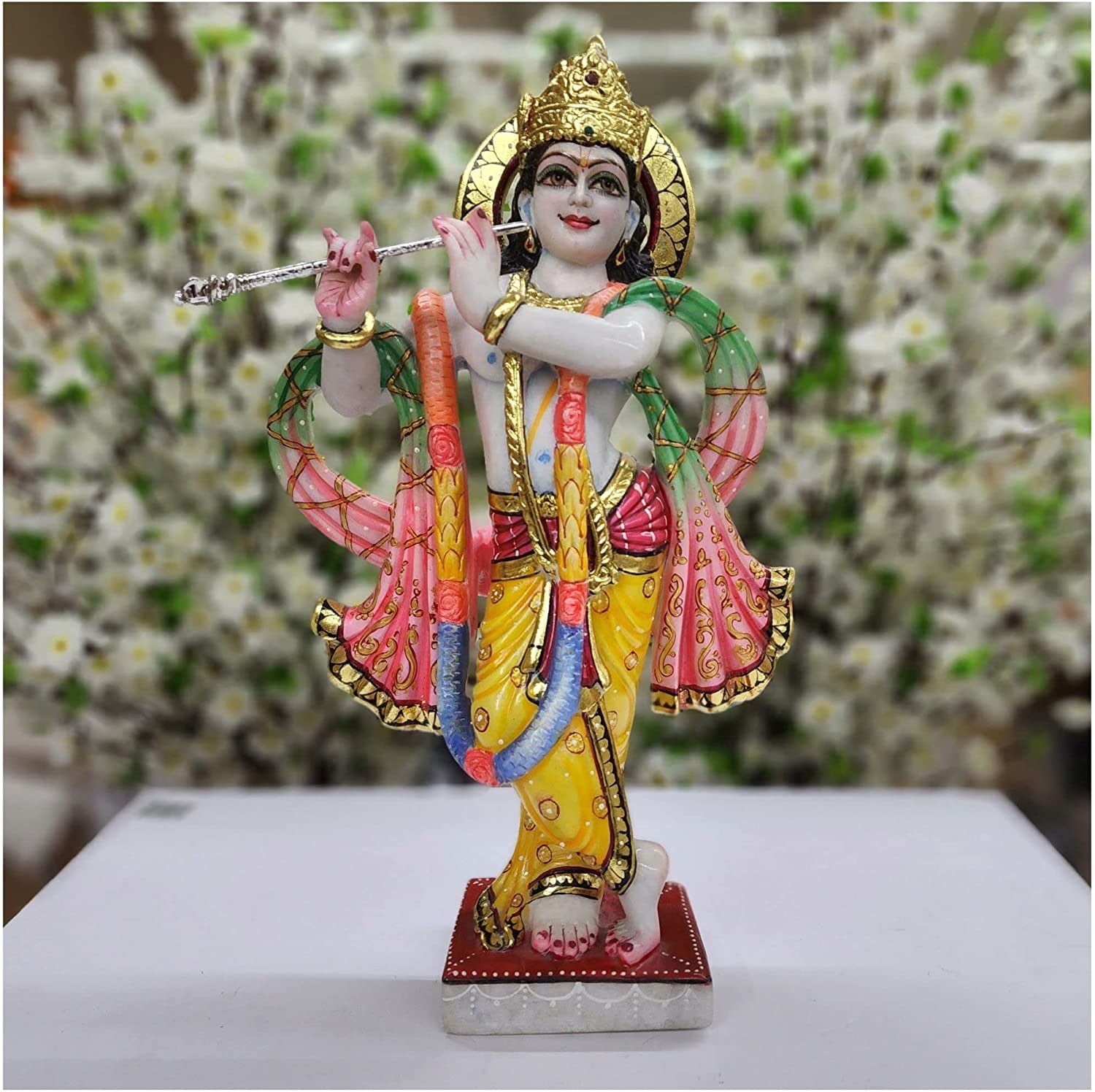 Lord Krishna Statue in Marble Hindu God of Love Krishna Idol Home ...