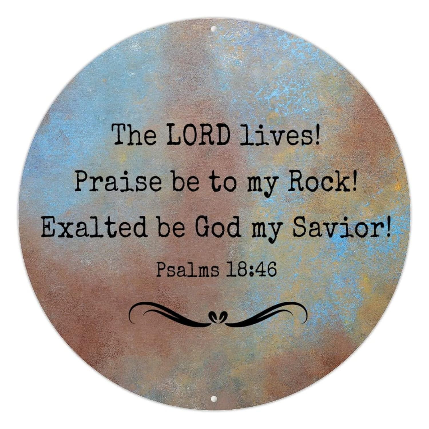 The Lord Lives Signs Scripture Round Metal Tin Signs Scripture Print ...