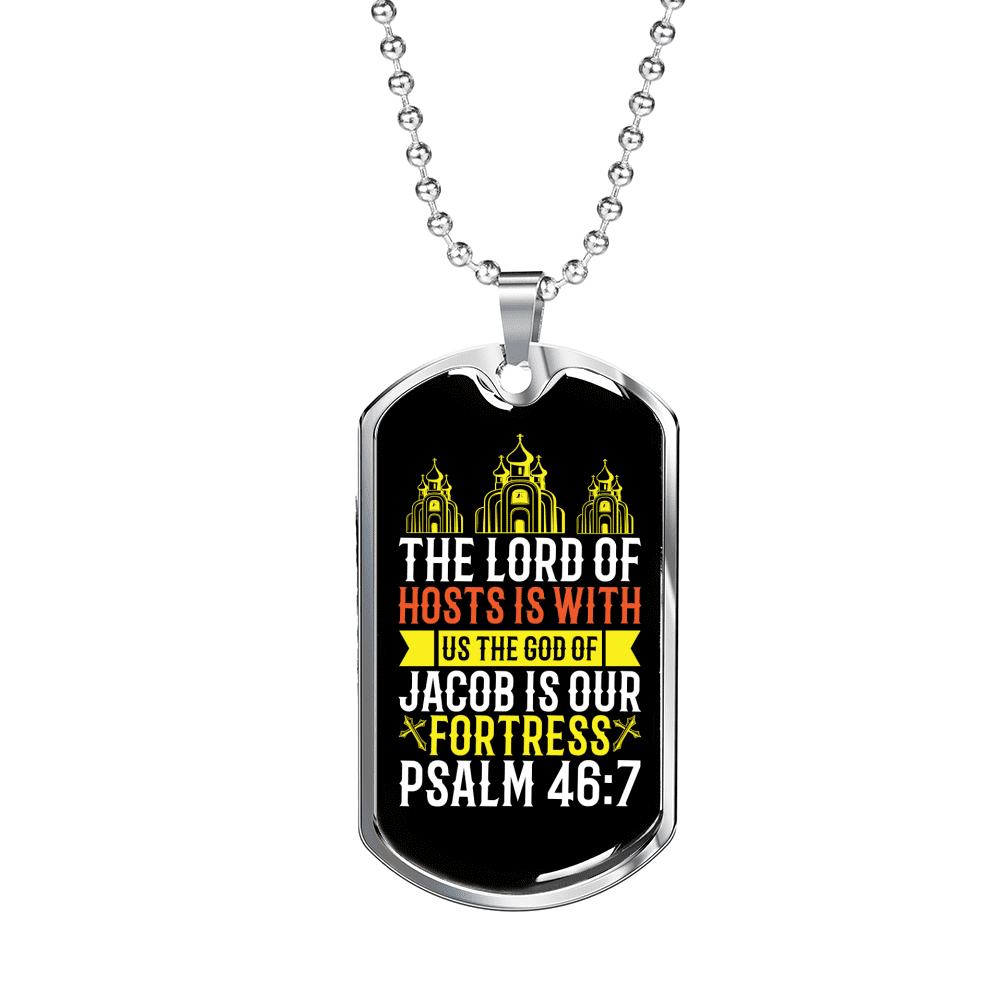 Lord Of Hosts Is Christian Necklace Stainless Steel or 18k Gold Dog Tag ...
