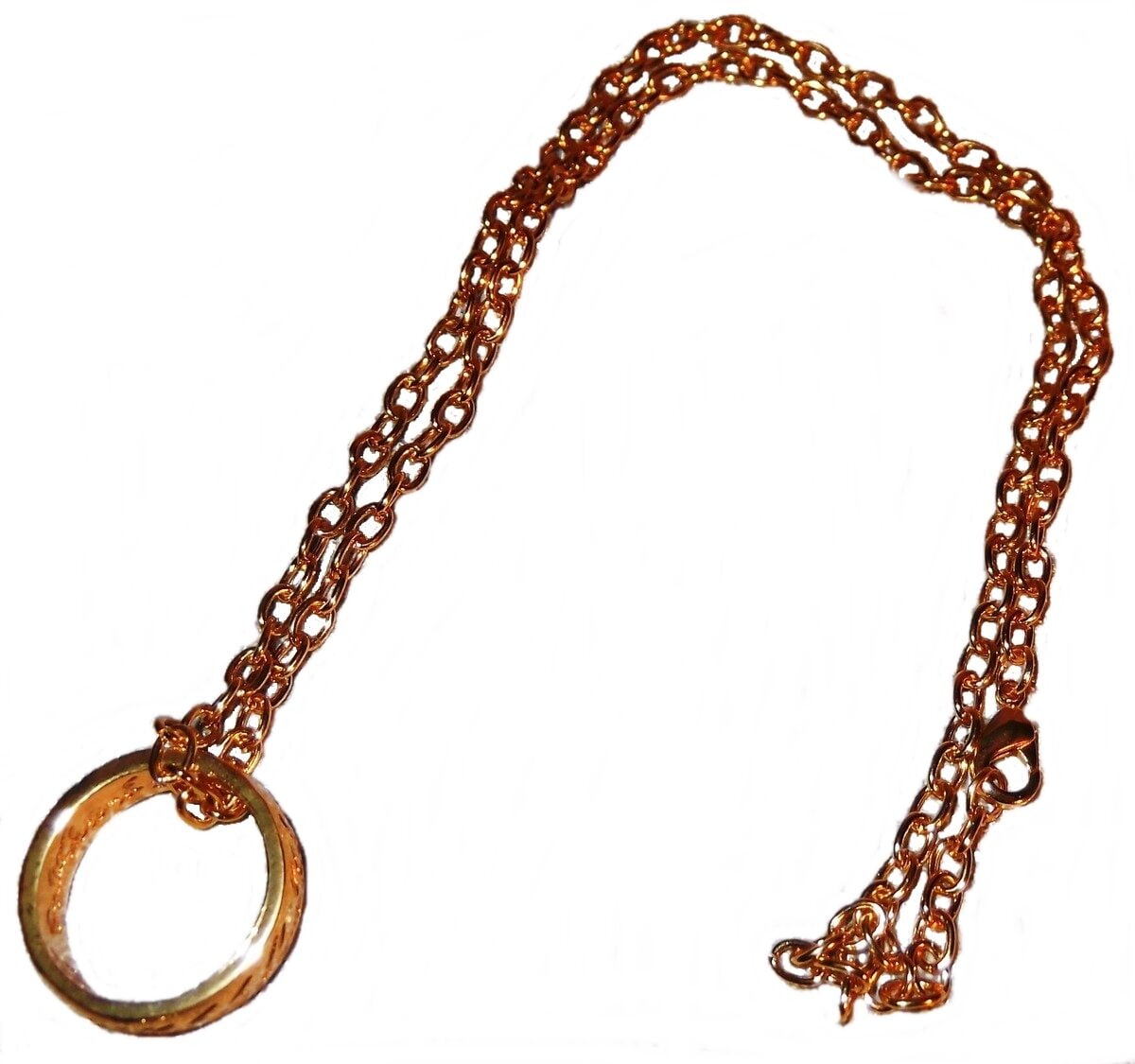 Lord Of The Rings "ONE RING" Goldtone Metal Necklace on 25" Chain ...