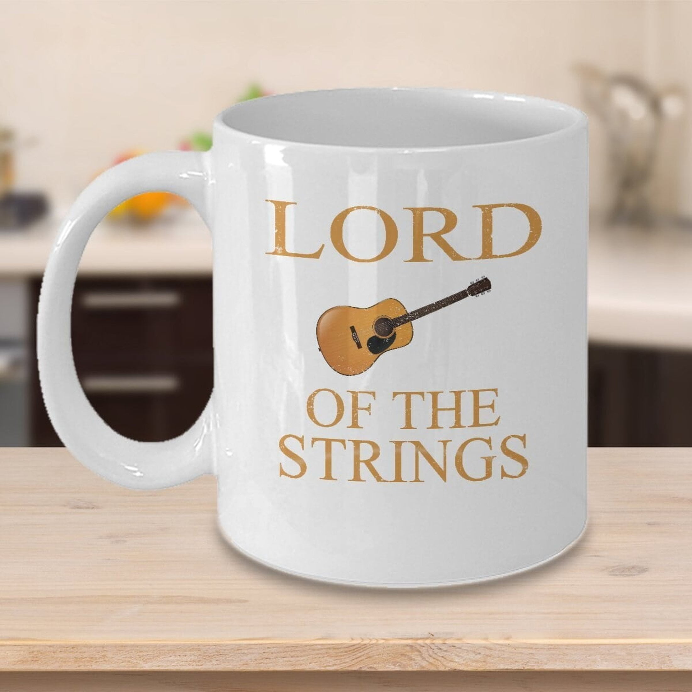 Guitar Players 11 oz Coffee Mug - Lord Of The Strings Funny White ...