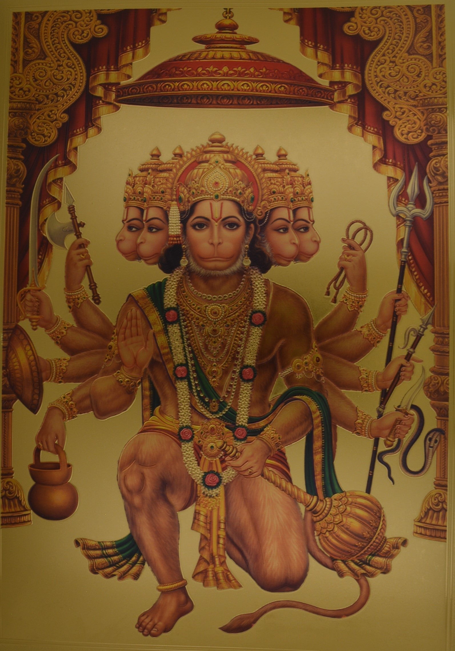 Lord Panch Mukhi Hanuman Poster Size 8.5" X 12" Approx. - Walmart.com