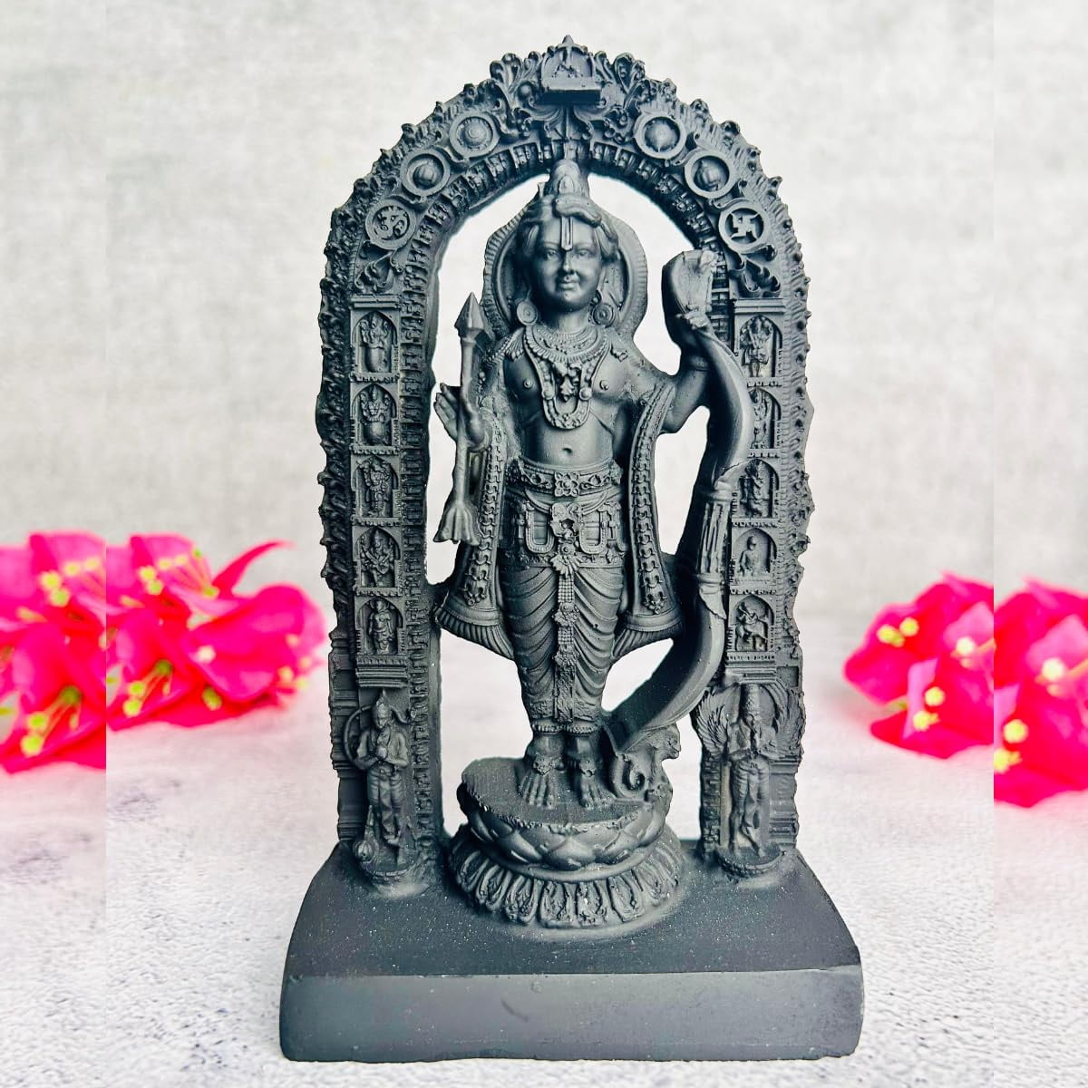 Lord Ram Lalla Idol Ayodhya Mandir Shree Rama Murti Resin Statue (Black ...