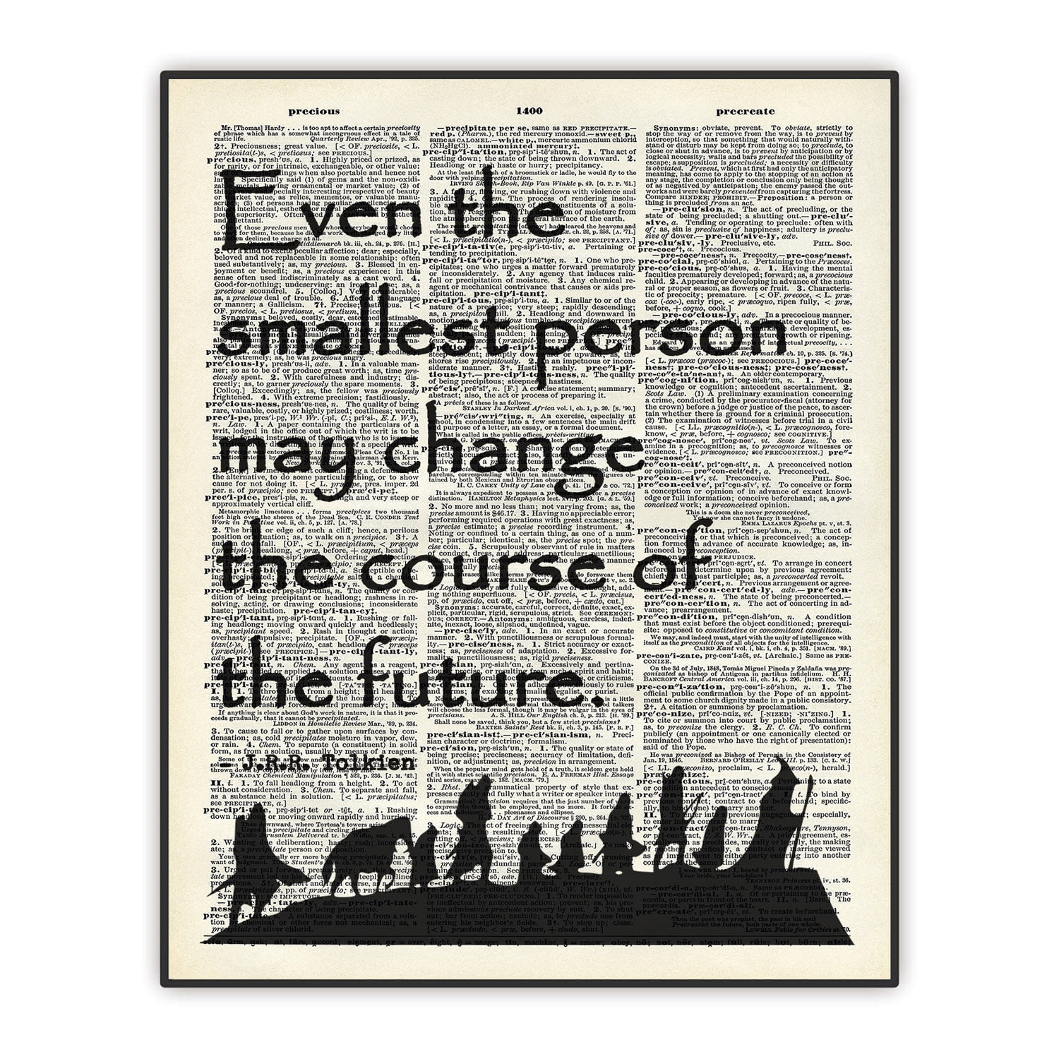 Lord of the Rings Art, J.R.R. Tolkien Quote Poster, Dictionary Art Print, Inspirational Quote ...