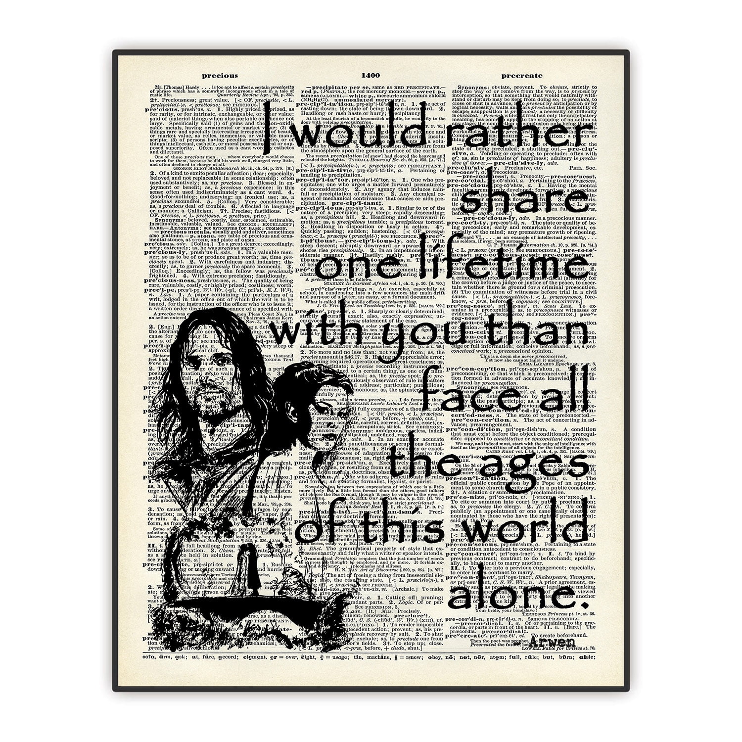 Lord of the Rings Book Quote Print - Inspirational Wall Decor ...