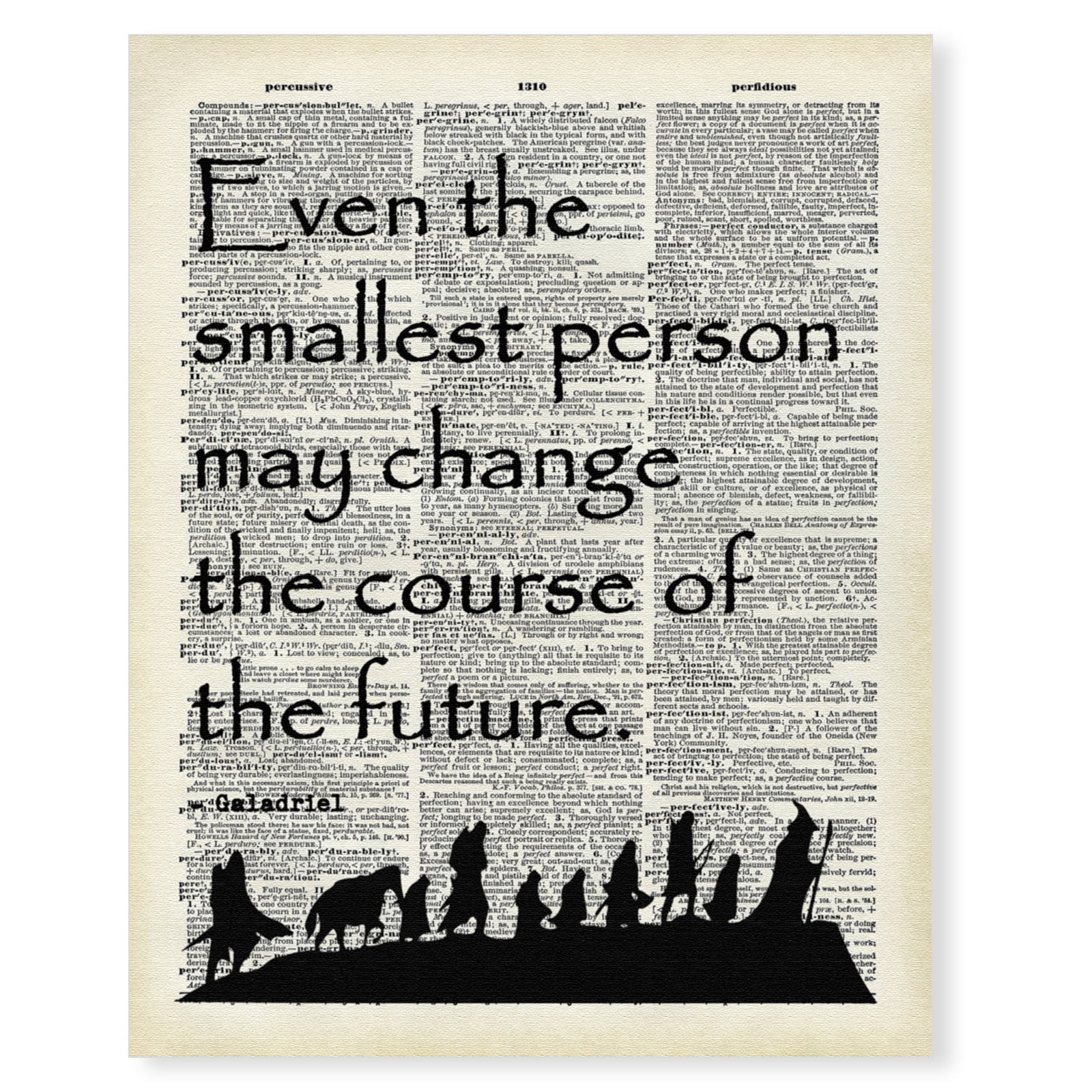 Lord of the Rings Canvas Wall Art, J.R.R. Tolkien Quote Poster, Dictionary Art Print ...