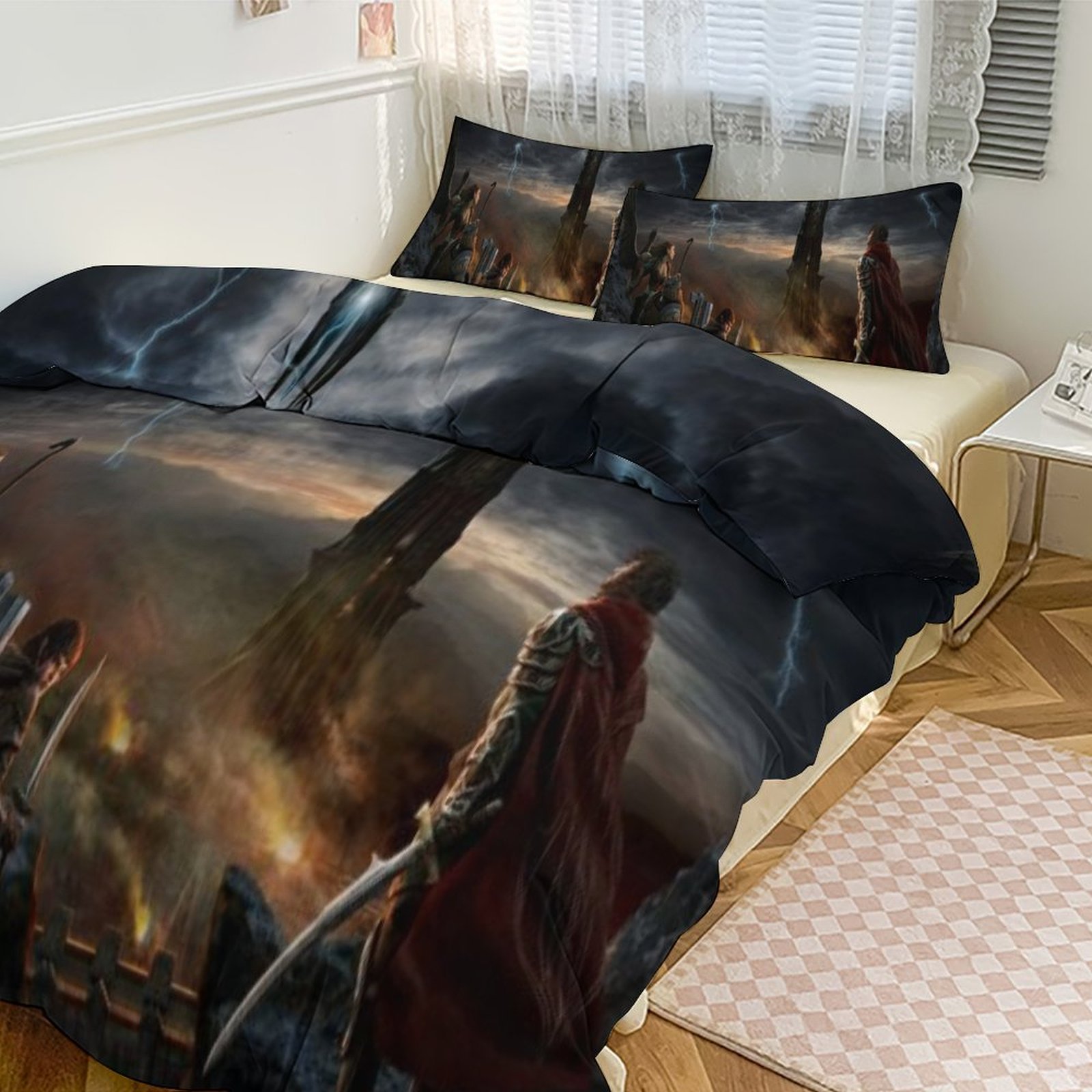 Lord of the Rings Duvet Covers Pillowcases 3 Piece Set 86"x70",Thunder ...