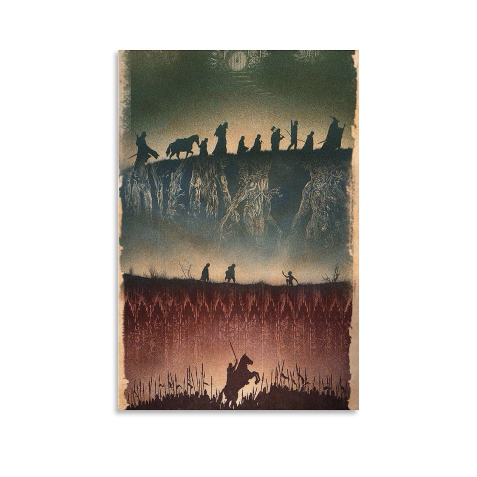 Lord of The Rings Hobbit Art RETRO Movie Poster Canvas Wall Art Poster ...