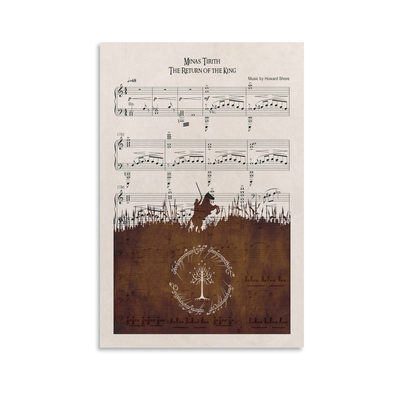 Lord of The Rings Music Score Art Print Poster Posters Wall Art ...