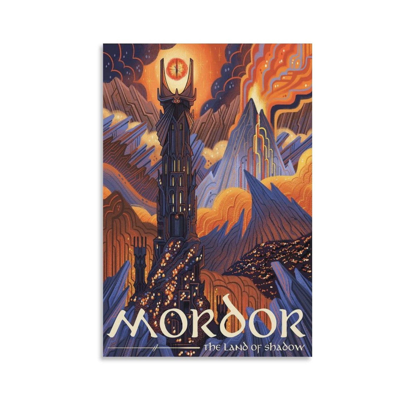 Lord of The Rings Retro Travel Poster Mordor Poster Cool Artworks ...