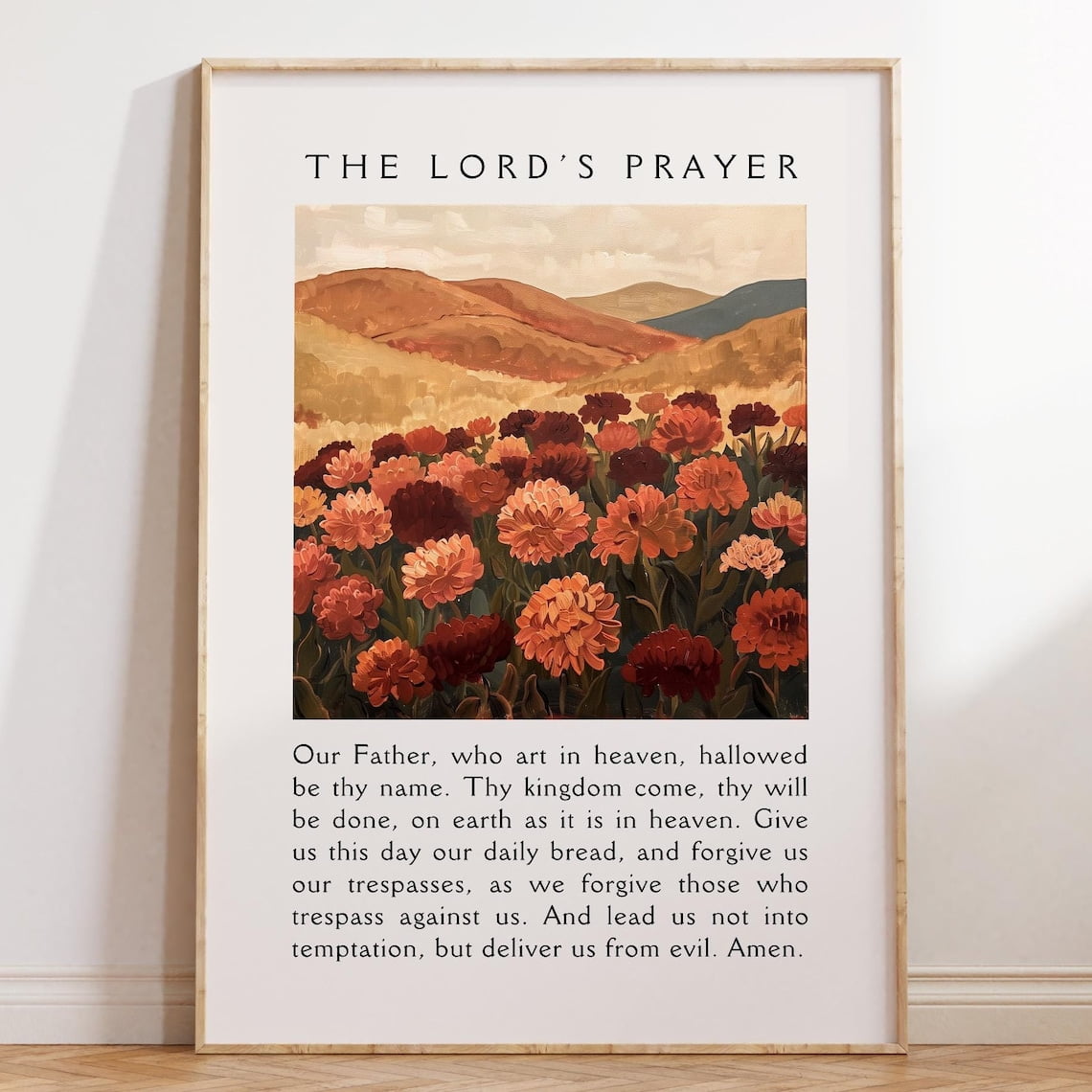 The Lord'S Prayer Christian Wall Art Bible Verse Quote Fall Wall Art ...