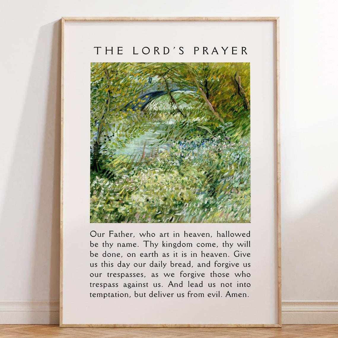 The Lord'S Prayer Christian Wall Art Bible Verse Quote Sage Green Wall ...