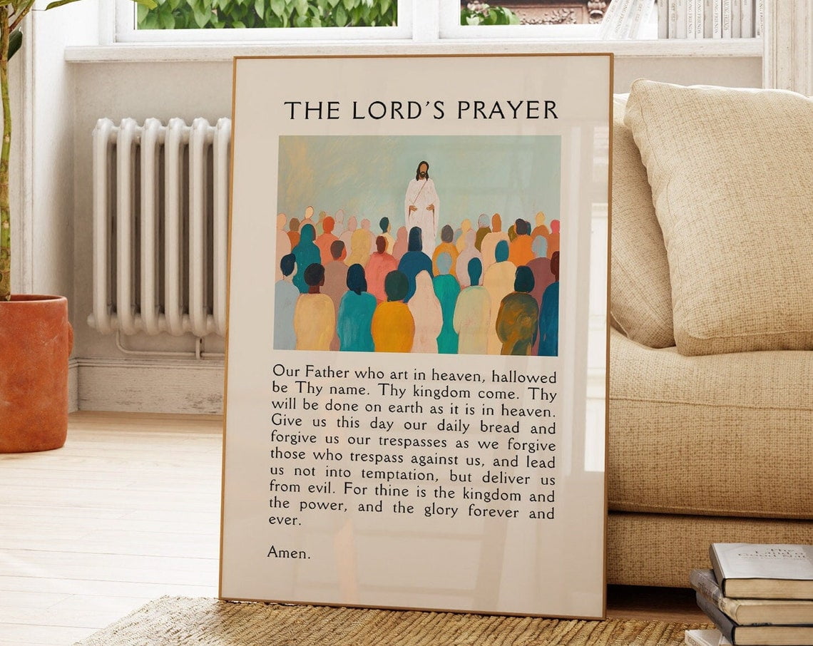 The Lord'S Prayer Modern Christian Art Minimalist Christian Poster ...