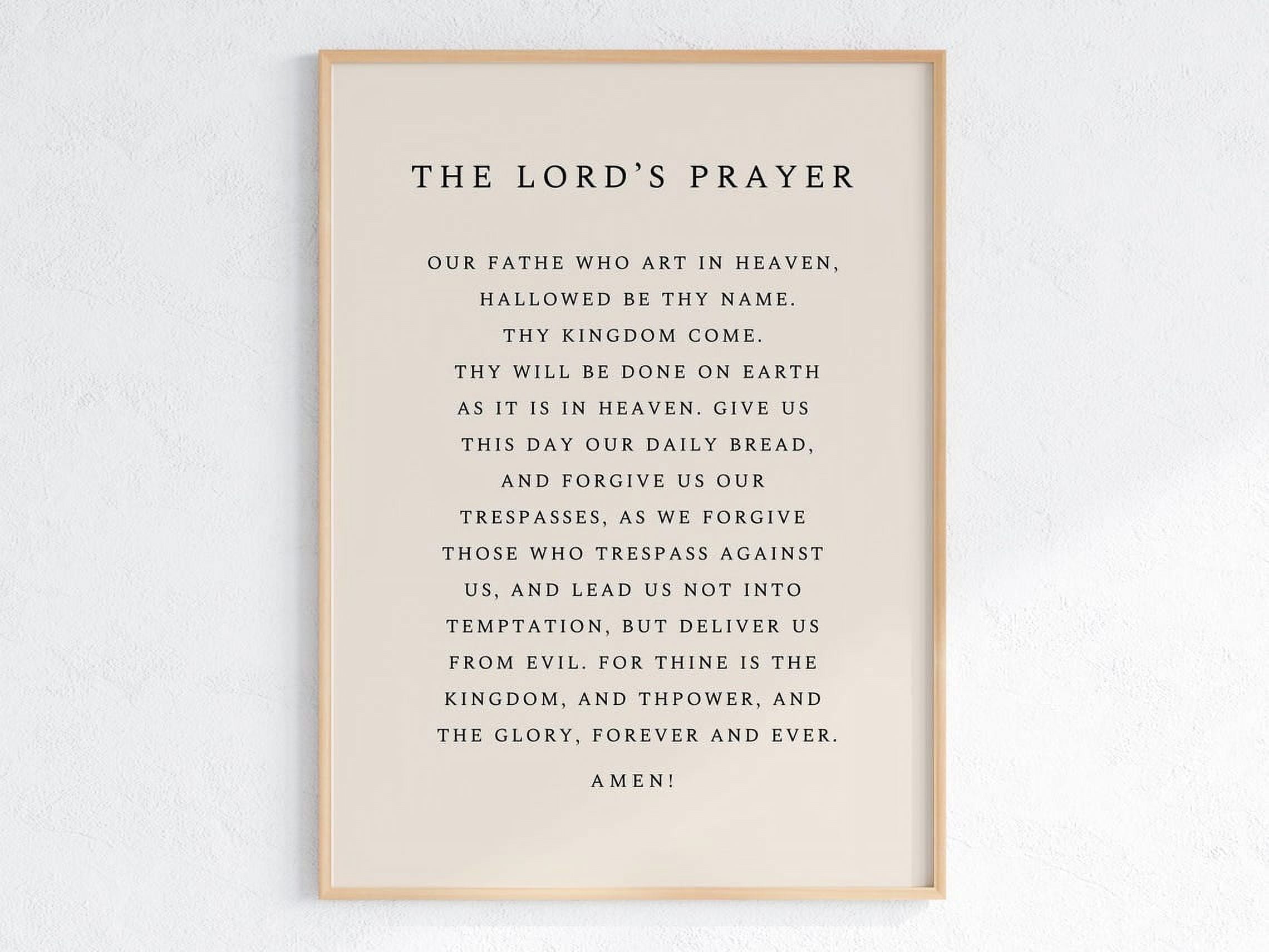 The Lord'S Prayer Wall Art, Christian Wall Art, Prayer, Bible Verse ...