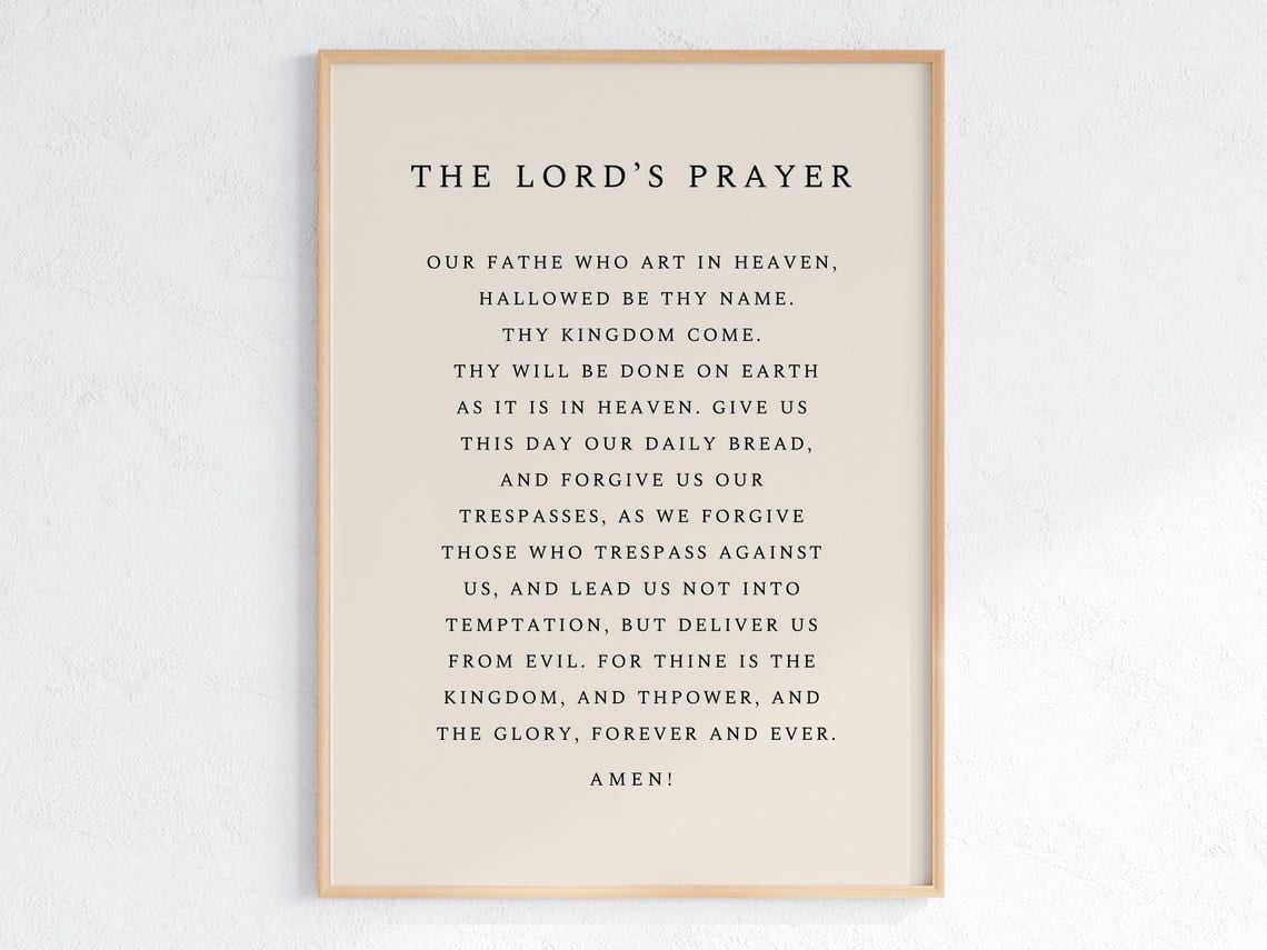 The Lord'S Prayer Wall Art, Christian Wall Art, Prayer, Bible Verse ...