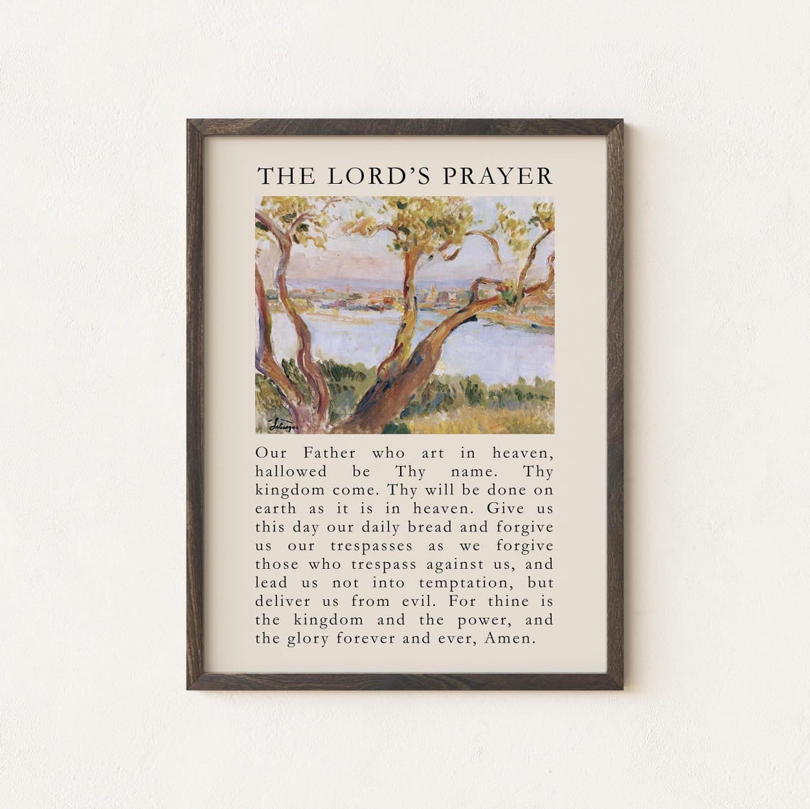 The Lord'S Prayer Wall Art, Vintage Christian Bible Verse Decor ...