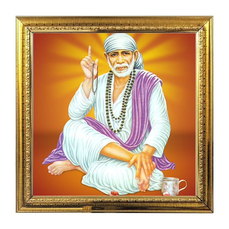 Lord Sai Baba India God Photo Frame for Pooja Hindu Bhagwan Devi Devta ...