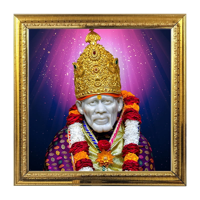 Lord Sai Nath India God Idol Photo Frame for Pooja Hindu Bhagwan Devi ...