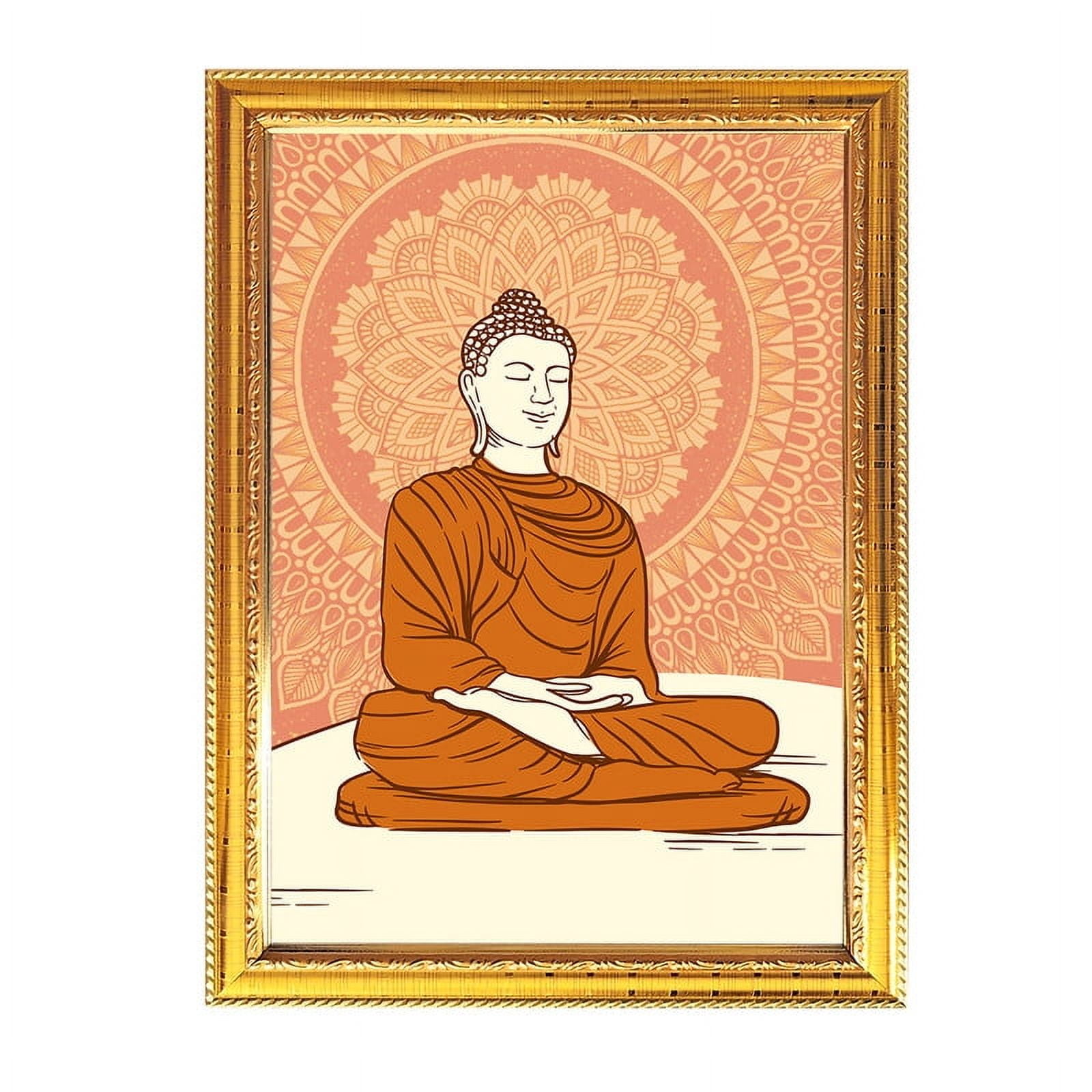 Lord Shakyamuni God Photo With Golden Frames For Pooja Indian Worship ...