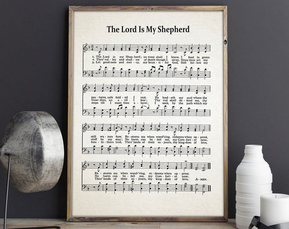 The Lord Is My Shepherd Hymn Sheet Hymn Music Sheet Posters Hymn Poster ...