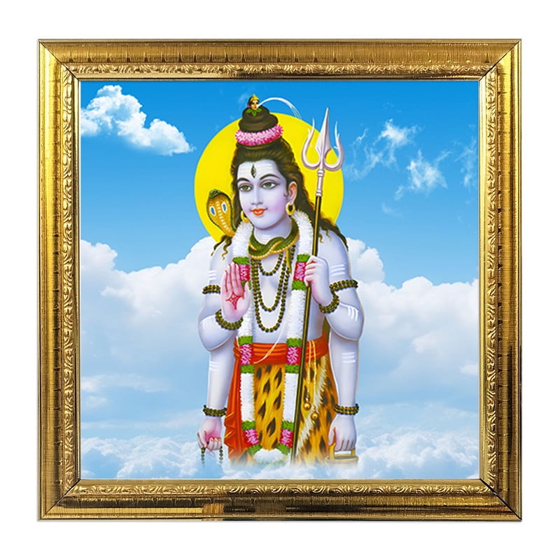 Lord Shiva Hindu Religious God Photo Frames For Indian Pooja Wall Decor ...