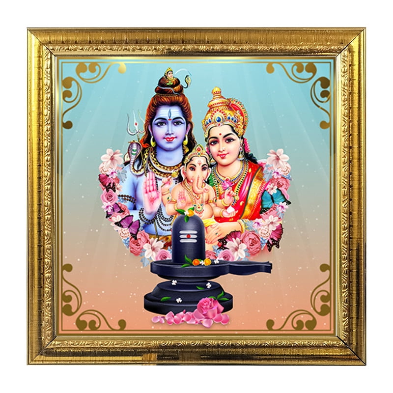 Lord Shiva Parvati India God Photo Frame for Pooja Hindu Bhagwan ...