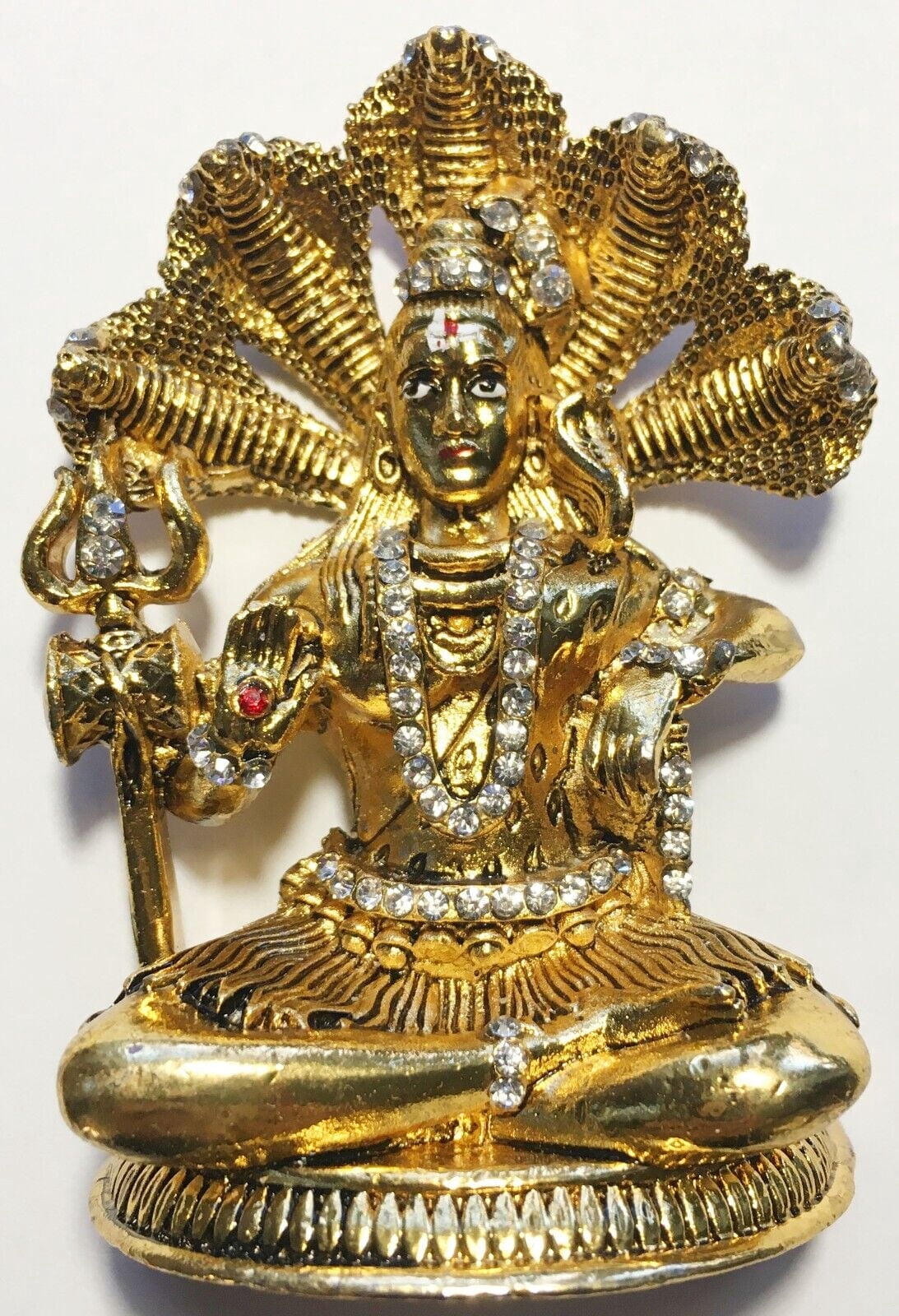 Lord Shiva Sitting on Sheshnag Snake Idol Car Dashboard Metal Statue H ...