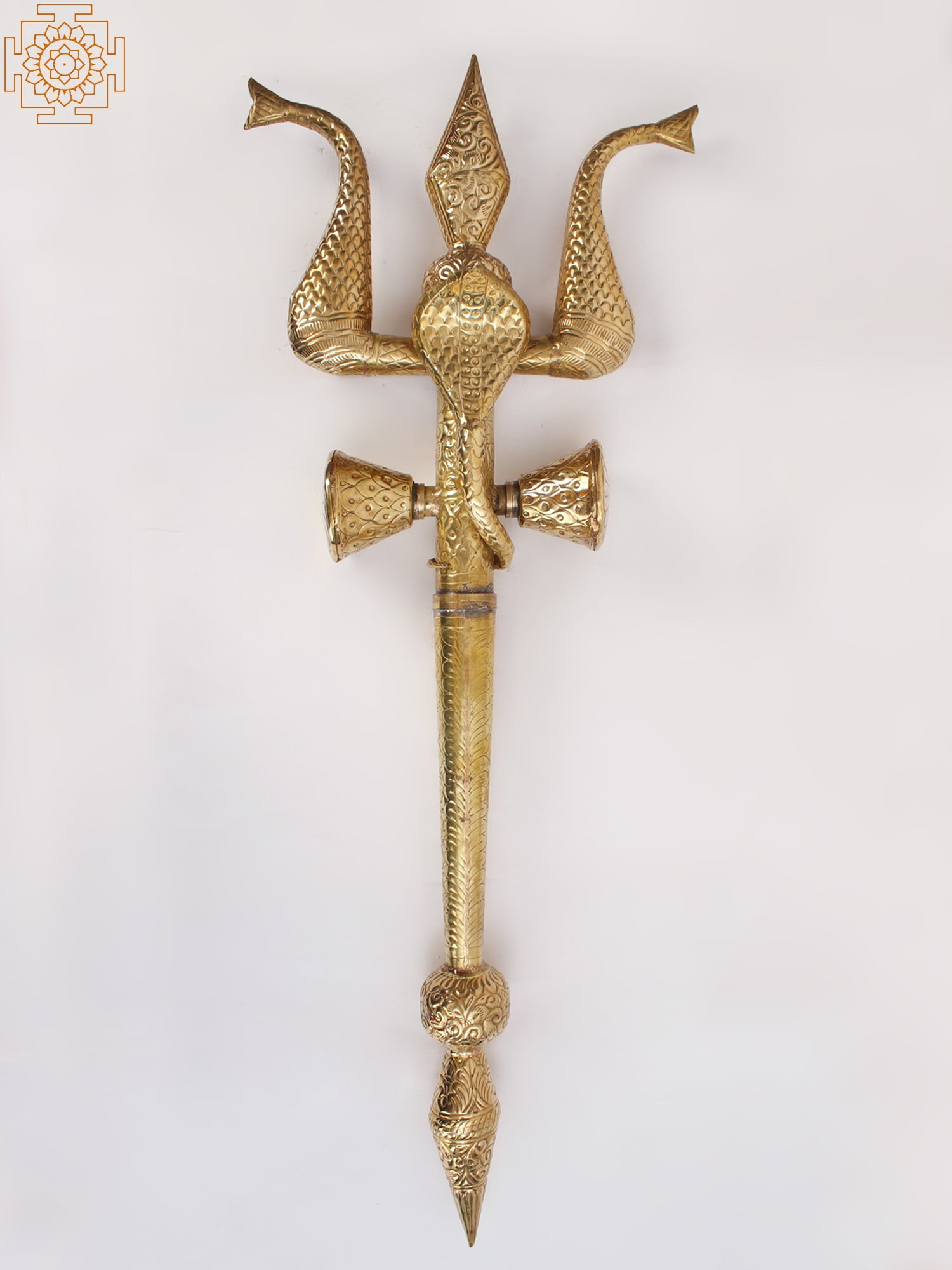Lord Shiva Trishul with damru and snake brass - Walmart.com