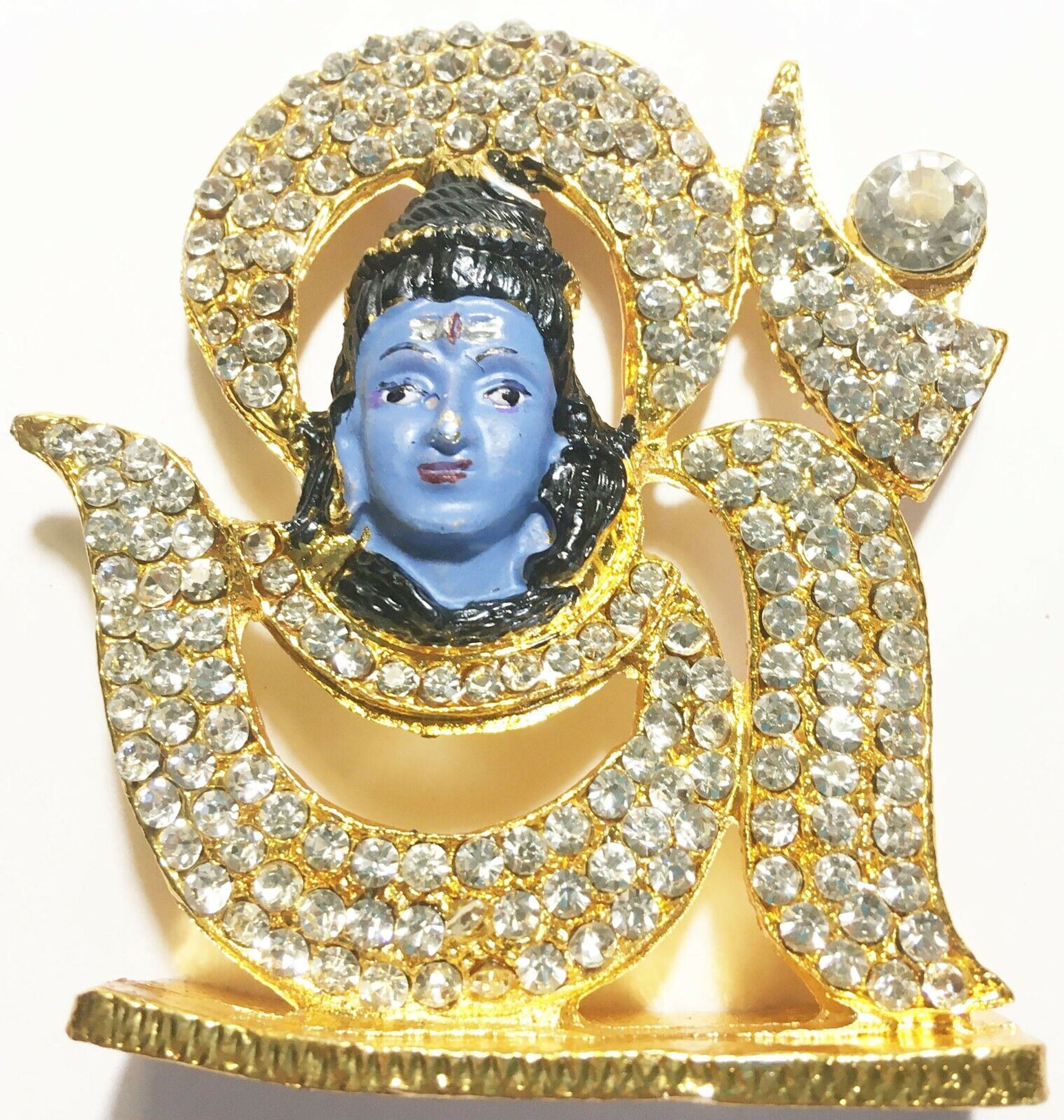 Lord Shiva in OM Stone Studded Metal Idol H-3" - Walmart.com