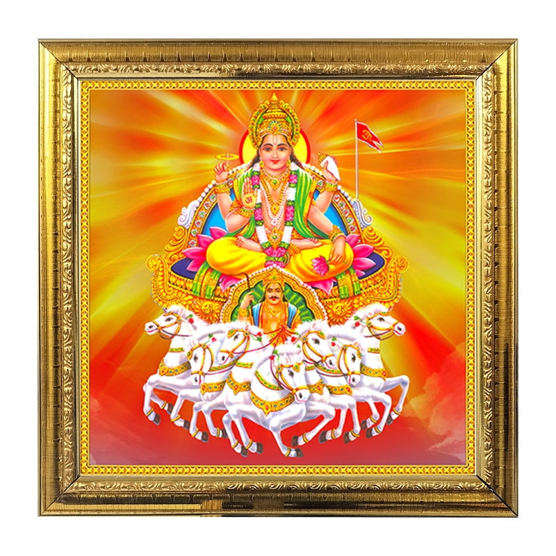 Lord Surya Dev India God Photo Frame for Pooja Hindu Bhagwan Surya ...