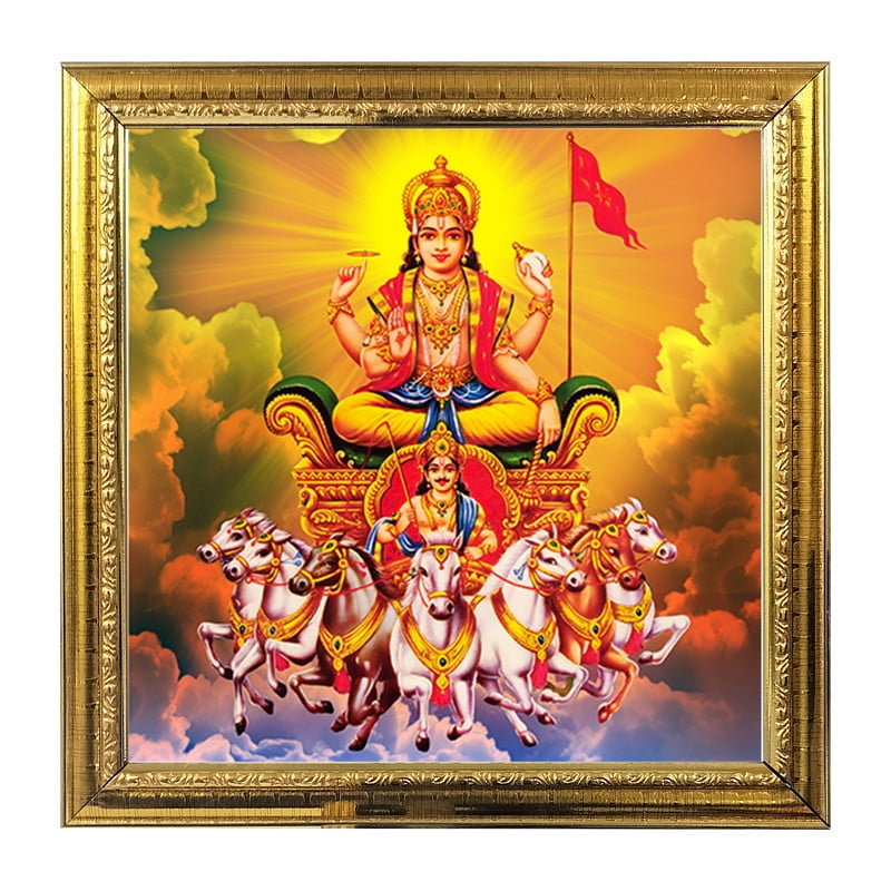 Lord Surya Dev India God Photo Frame for Pooja Hindu Bhagwan Surya ...