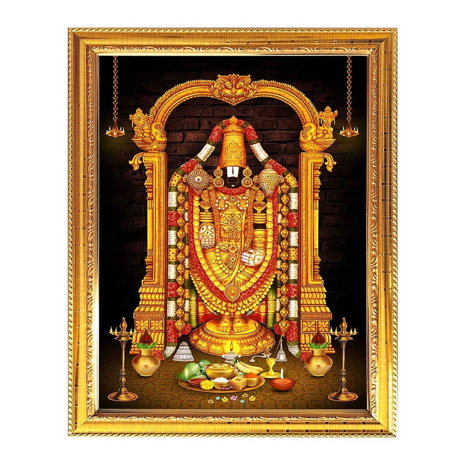 Lord Venkateswara God Photo Frames For Pooja Indian Golden Wall Décor ...