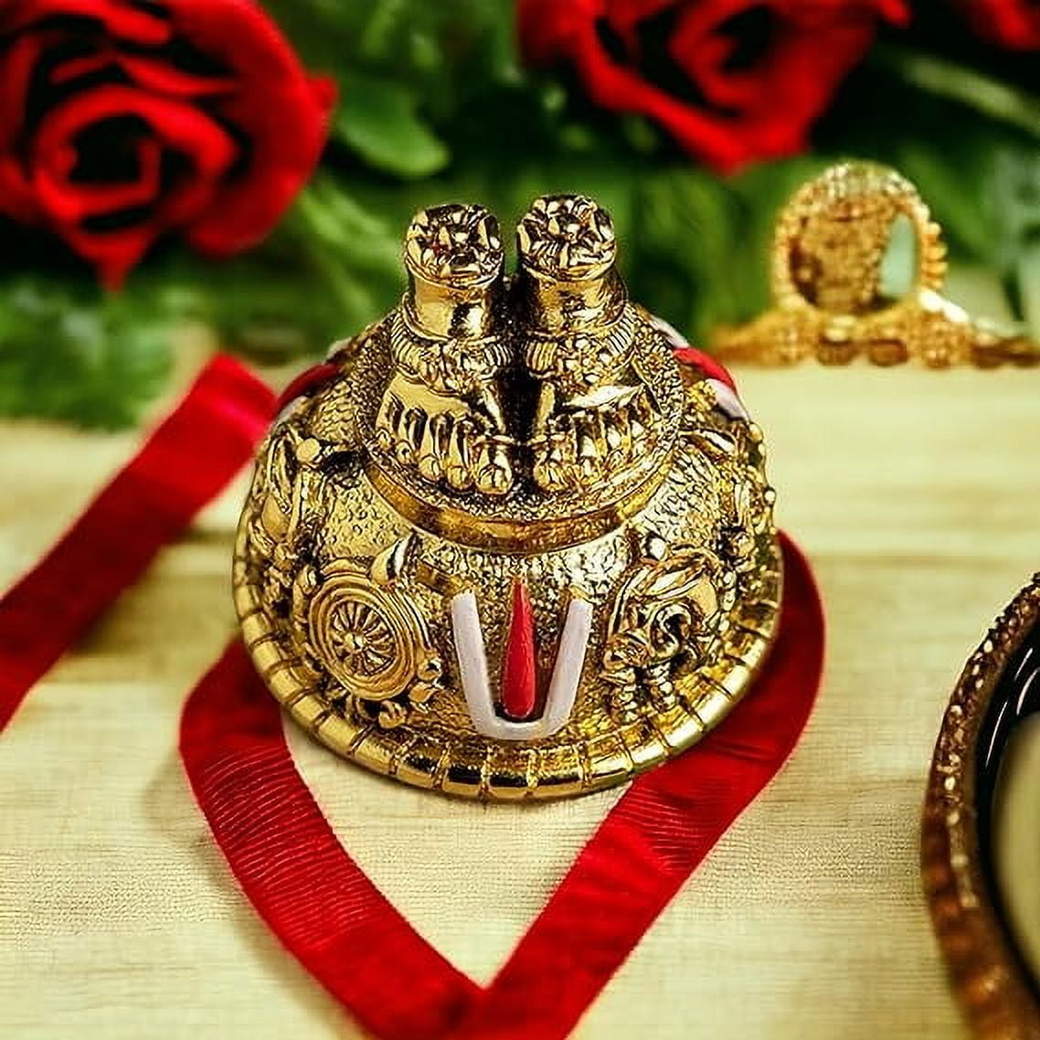 Lord Venkateswara Swami Tirupati Balaji Vishnu Charan Paduka with shank ...