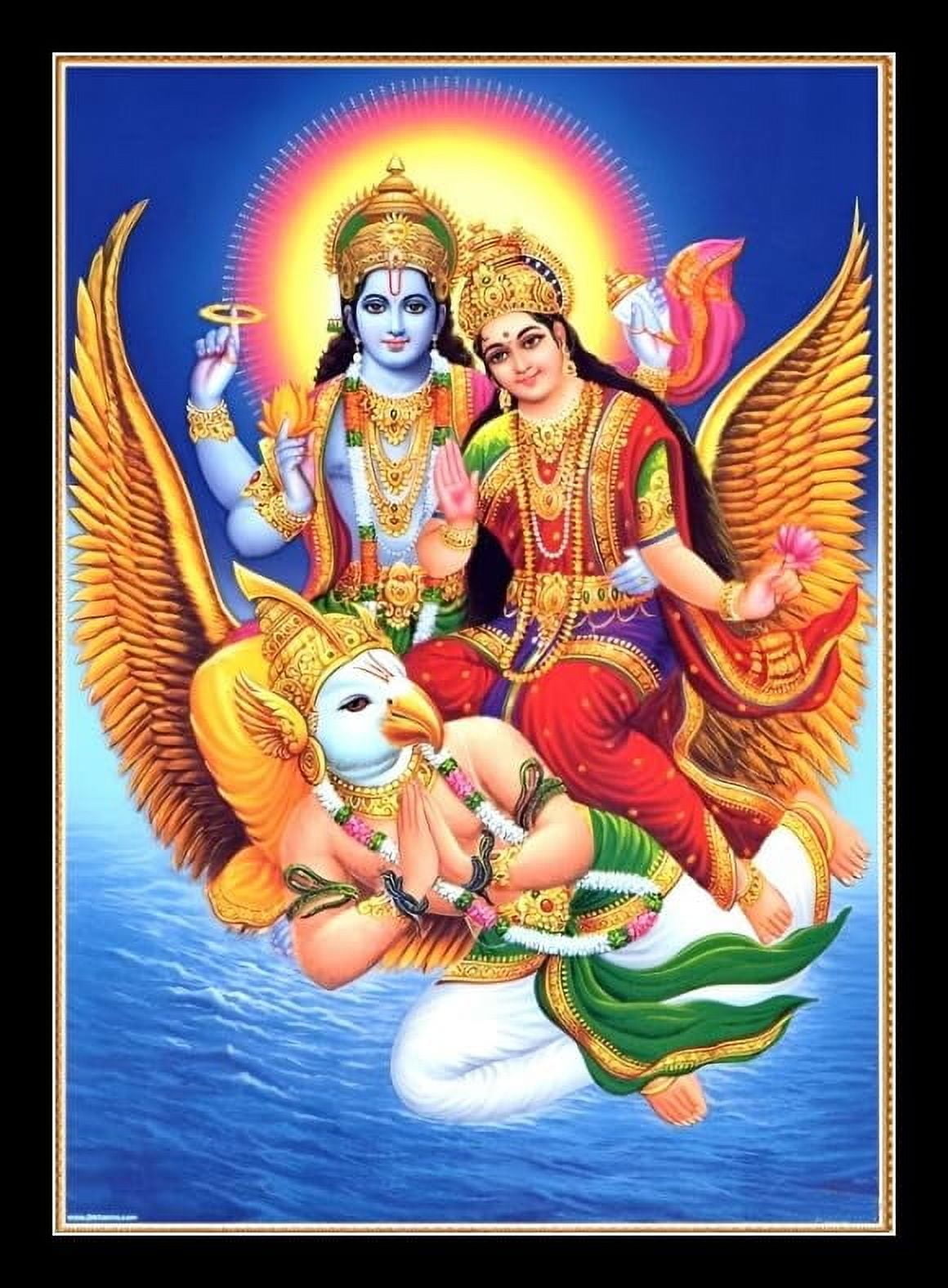 Lord Vishnu & Goddess Lakshmi on Garuda Giving blessings-Photo Frame, 7 ...