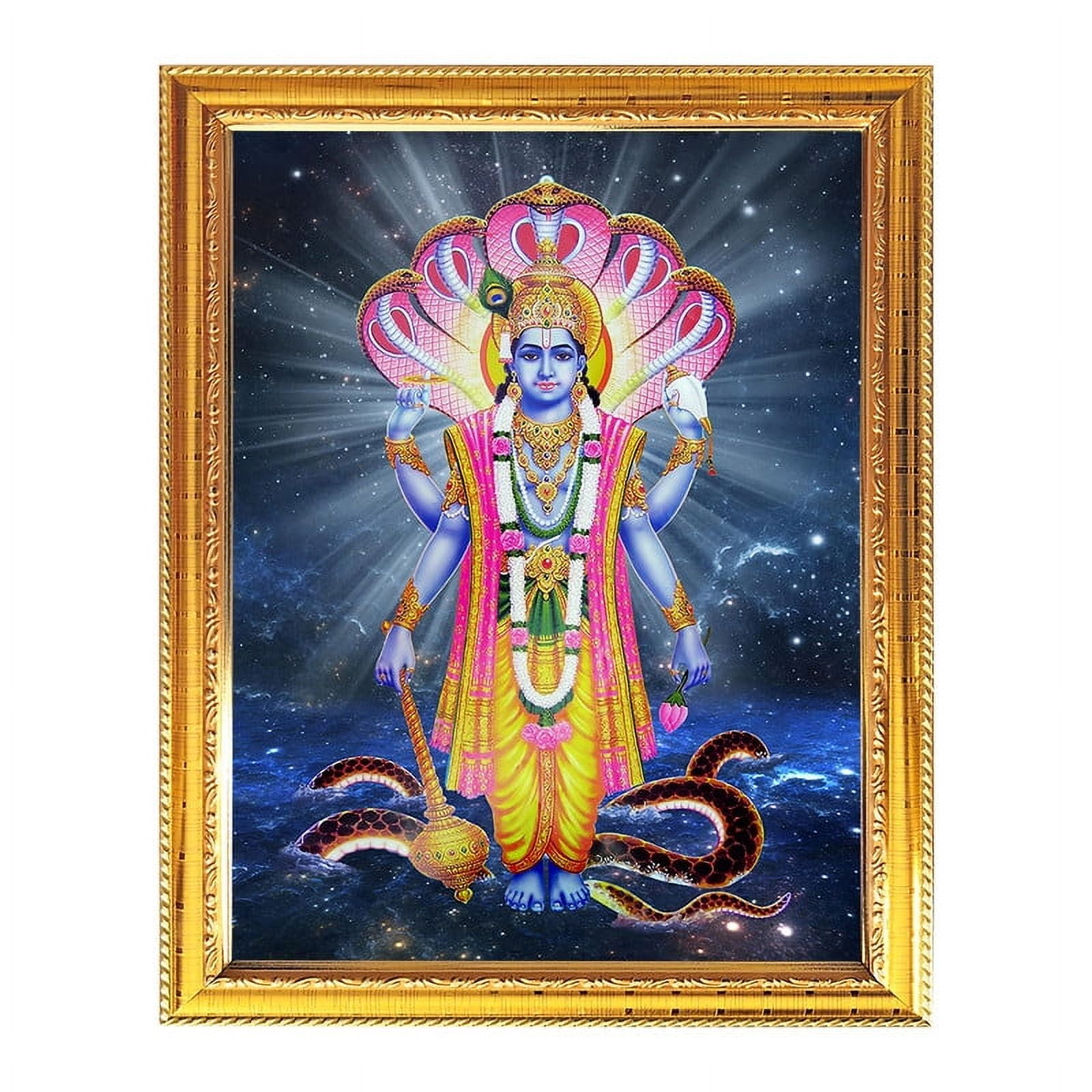 Lord Vishnu Hanuman Religious Photo Puja Room Temple Wall Hanging Gift ...