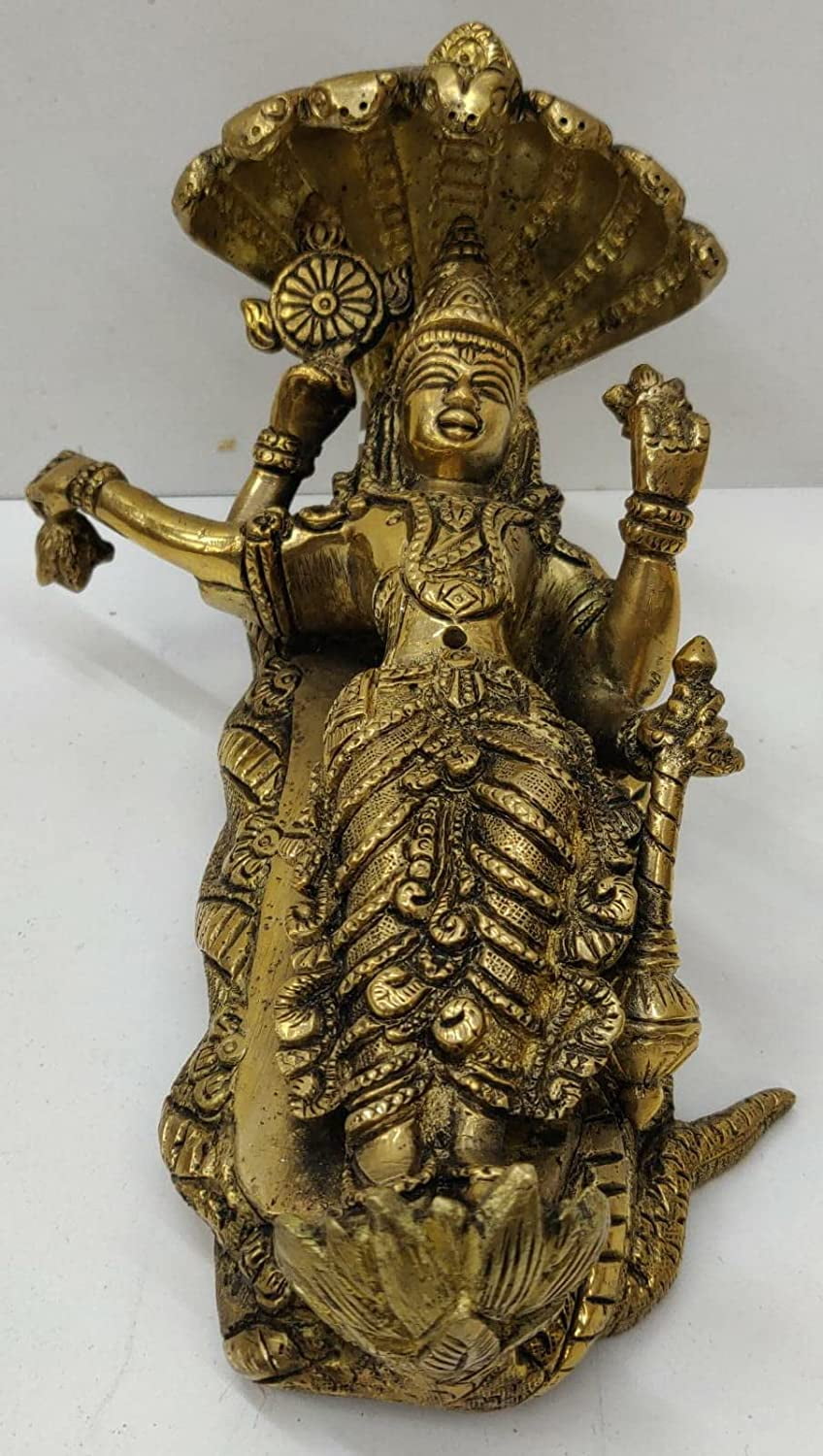 Lord Vishnu Resting on Sheshnag Vishnu Brass Statue Indian God Statue ...