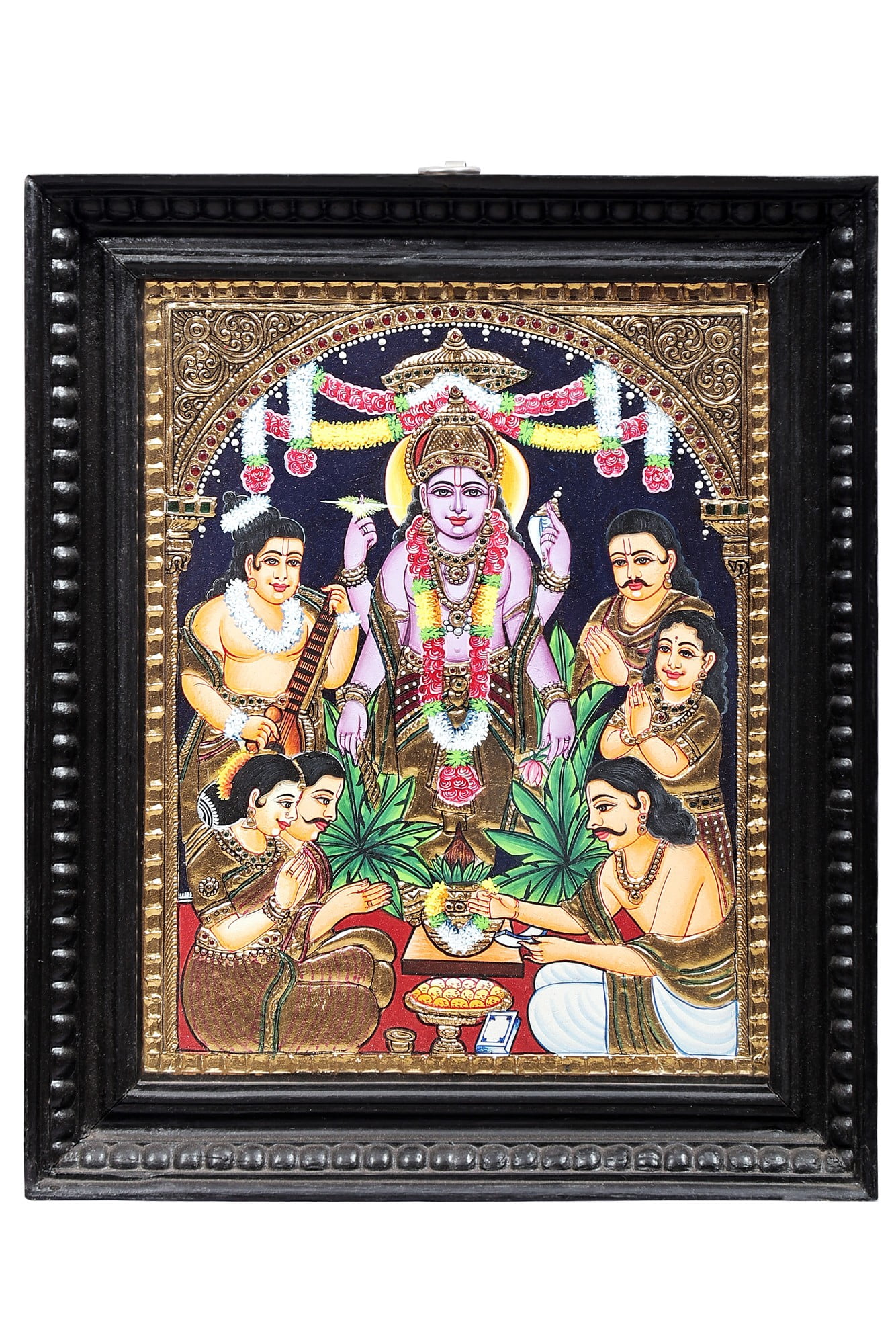 Lord Vishnu Tanjore Painting | Traditional Colors With 24K Gold ...